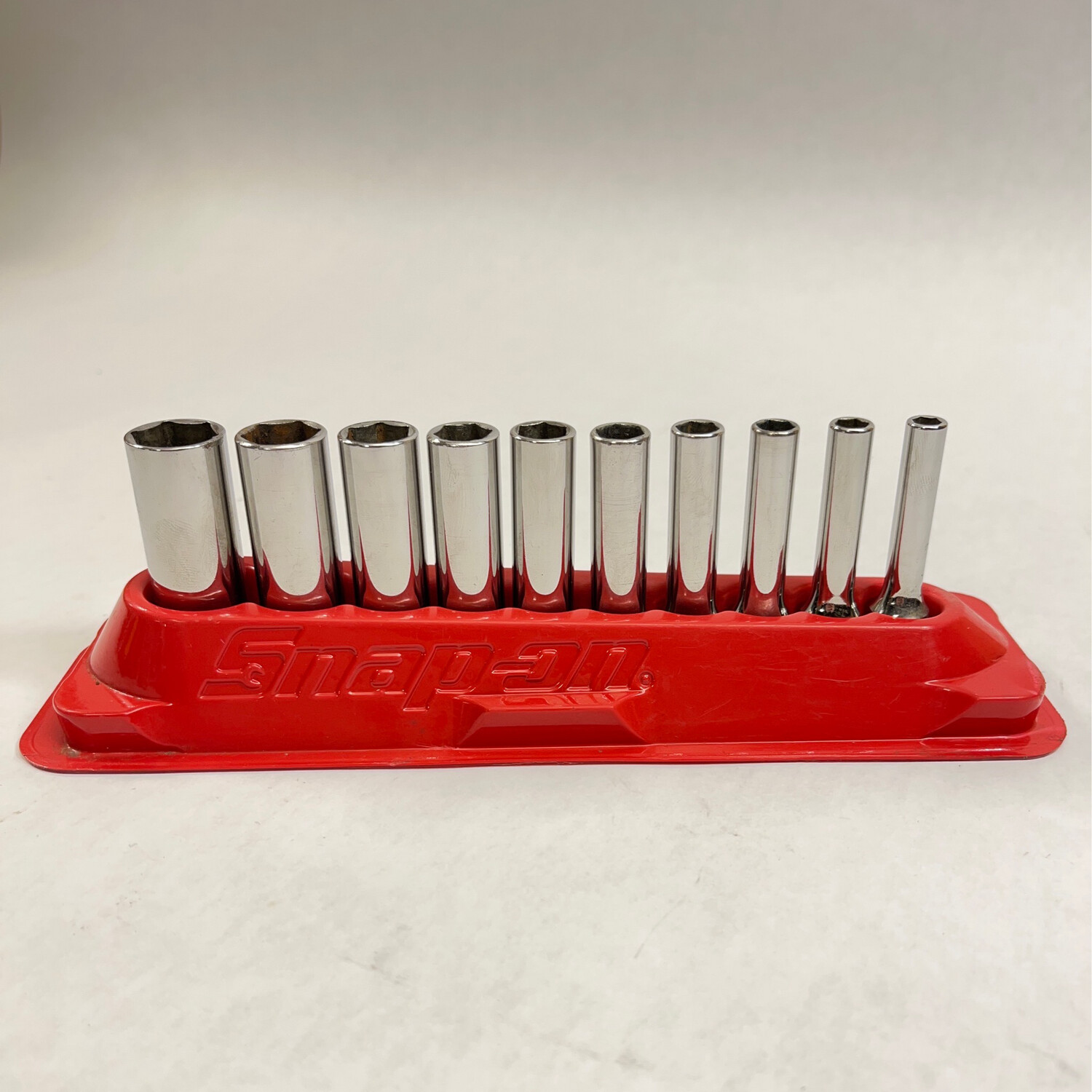 Snap On 10 Pc. 1/4" Drive 6-Point SAE Flank Drive Deep Socket Set (3/16 ...