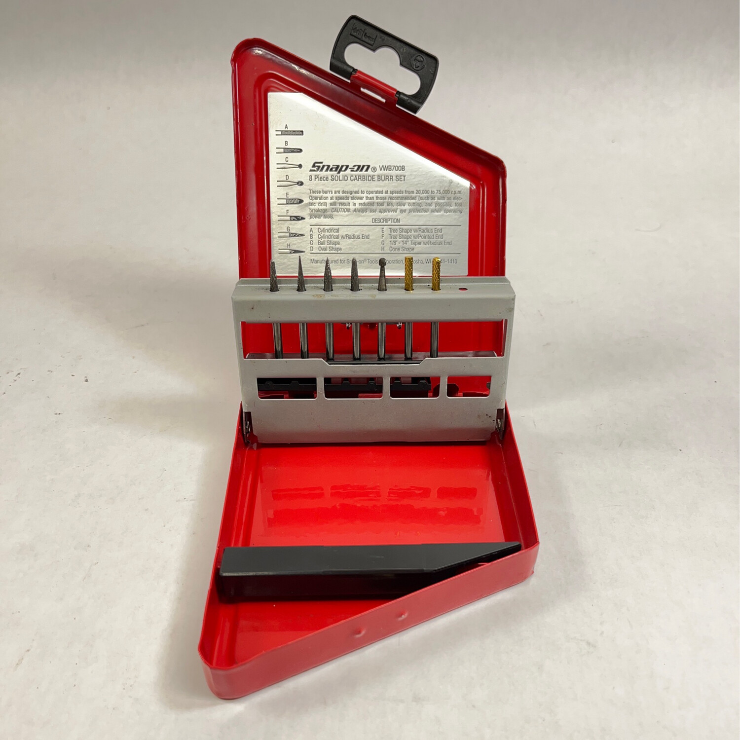 Snap On 8 Pc. Solid Carbide Burr Set, VWB700B - Shop - Tool Swapper