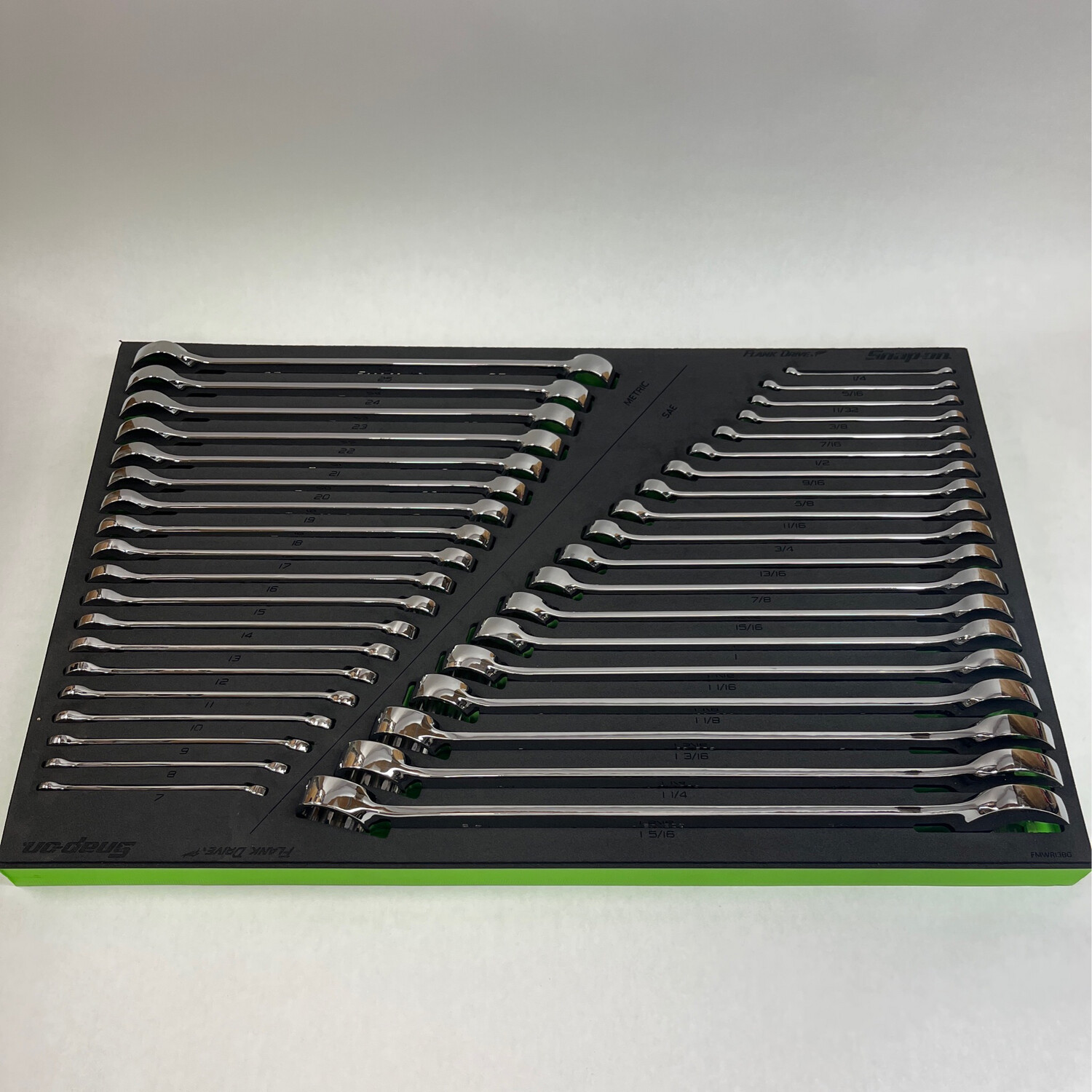 Snap On 38 Pc. 12-Point Flank Drive Plus Combination Wrench Master Foam ...