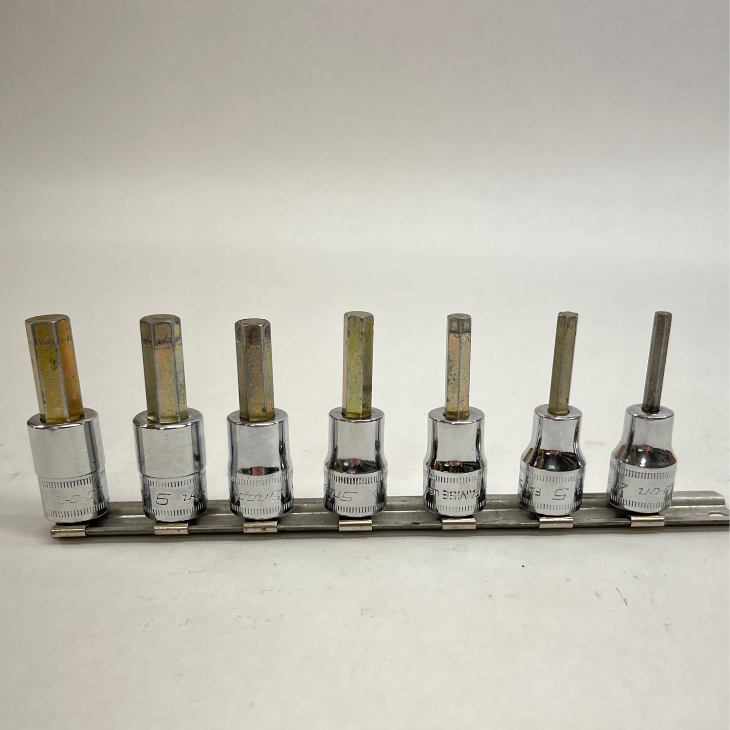 Snap On 7 Pc. 3/8" Drive Metric Hex Bit Socket Set (4-10 mm) 207EFAMY ...