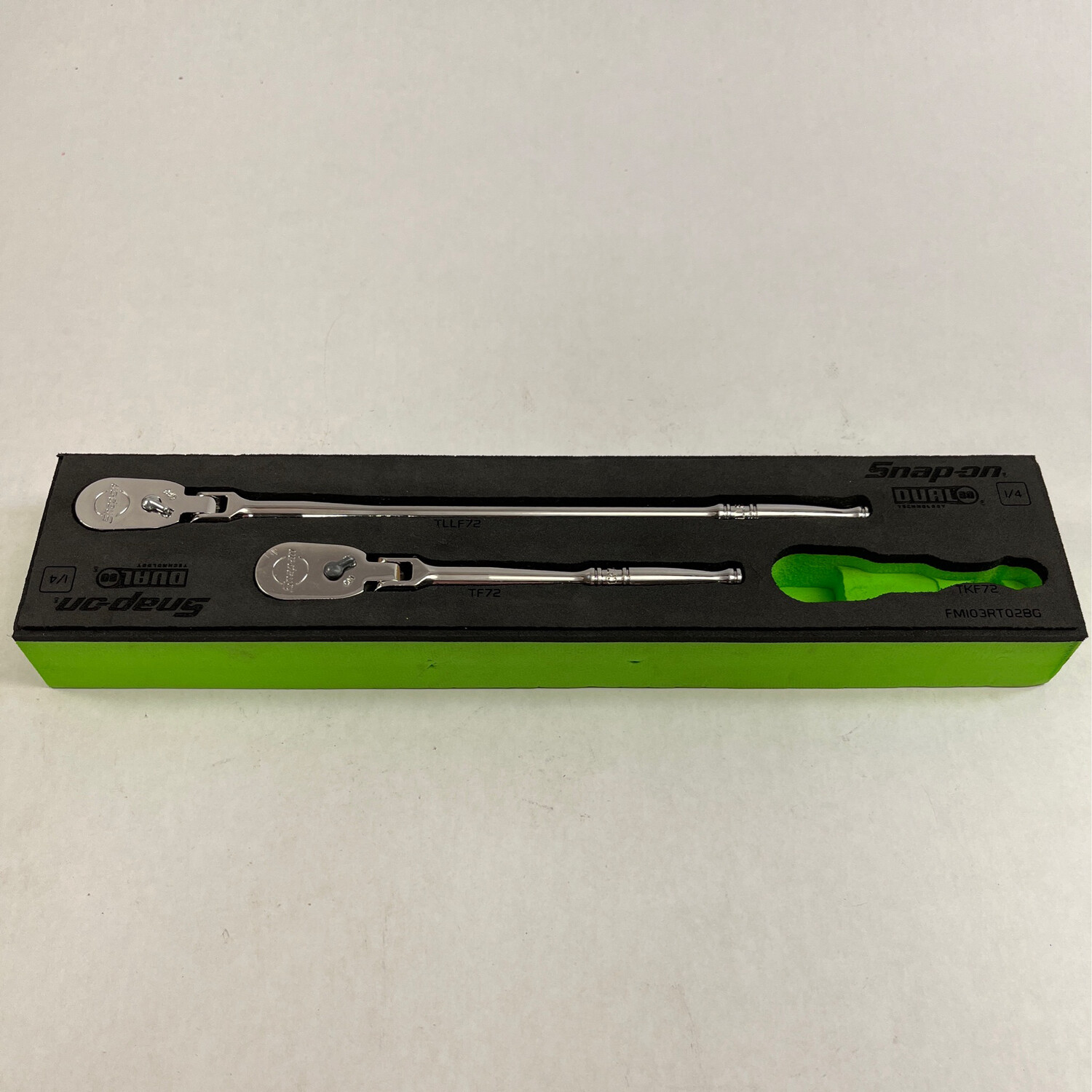 Snap On 2 Pc. 1/4" Drive Dual 80 Technology Flex-Head Ratchet Foam Set ...