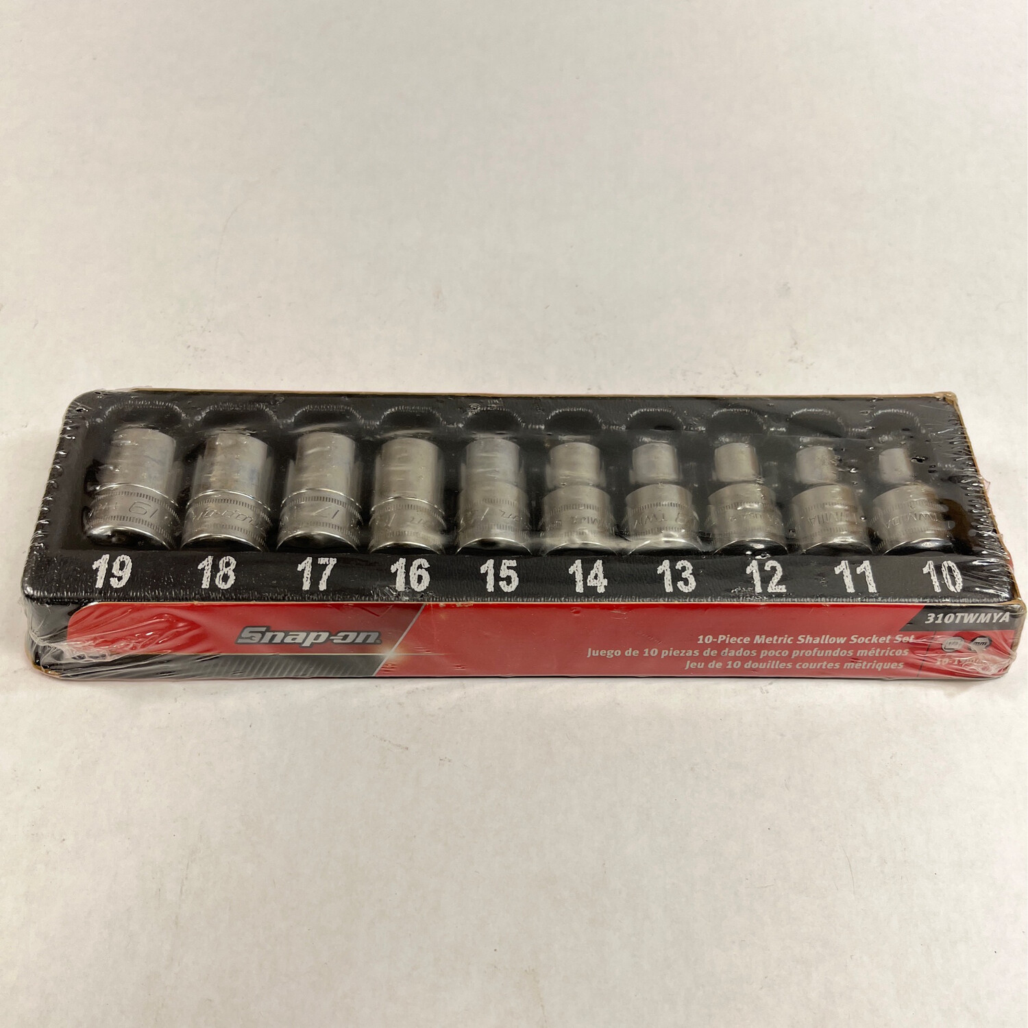 Snap On 10 Pc. 1/2" Drive 6-Point Metric Flank Drive Shallow Socket Set ...