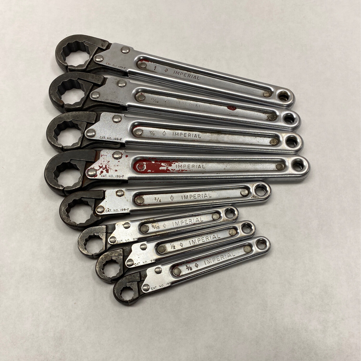Vintage Imperial 8 Pc. SAE Open Jaw Ratchet Wrench Set, - Shop - Tool ...