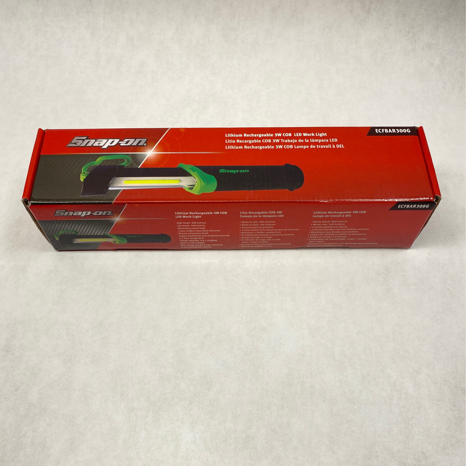 Snap On Lithium Rechargeable 3W COB LED Work Light, ECFBAR300G - Shop ...