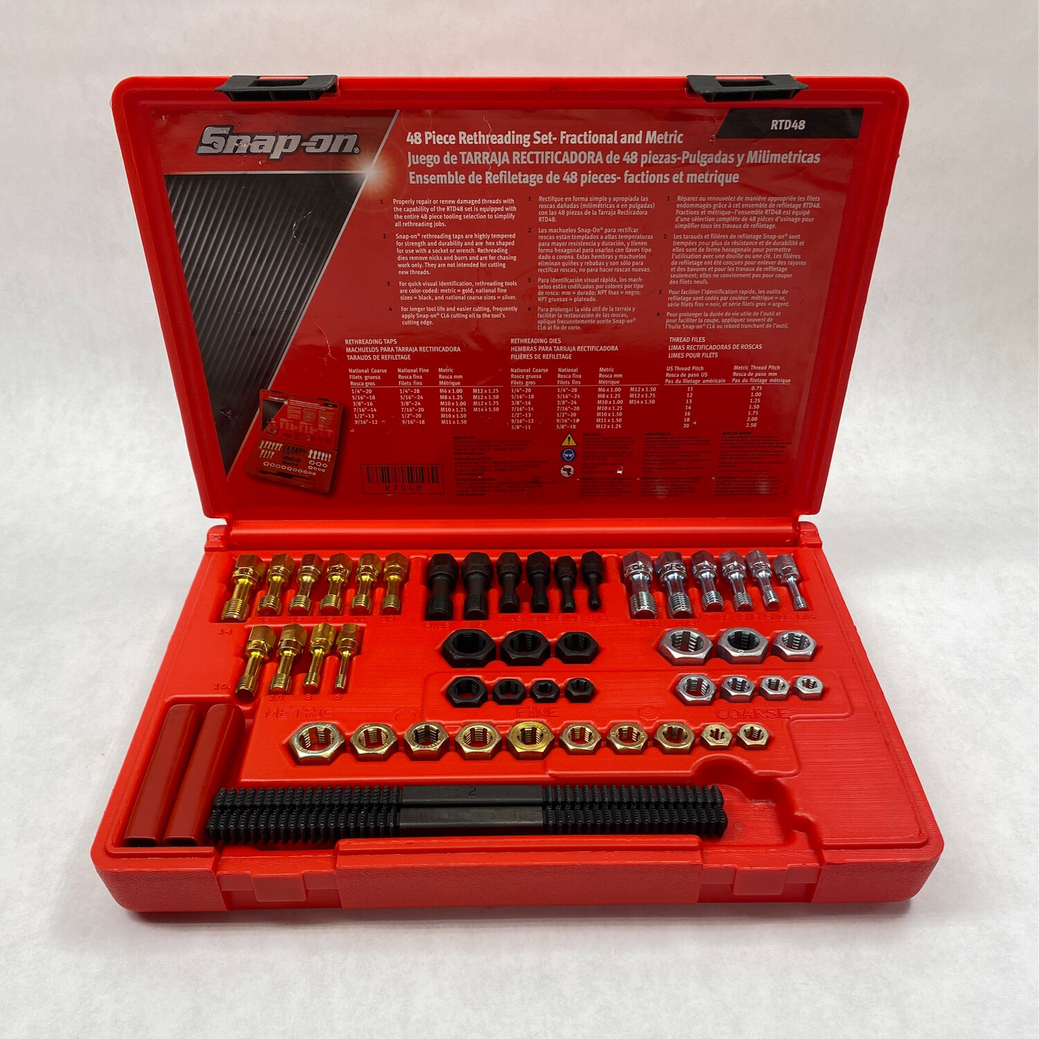 Snap On 48 Pc. Rethreading Set- Fractional And Metric, RTD48 - Shop ...