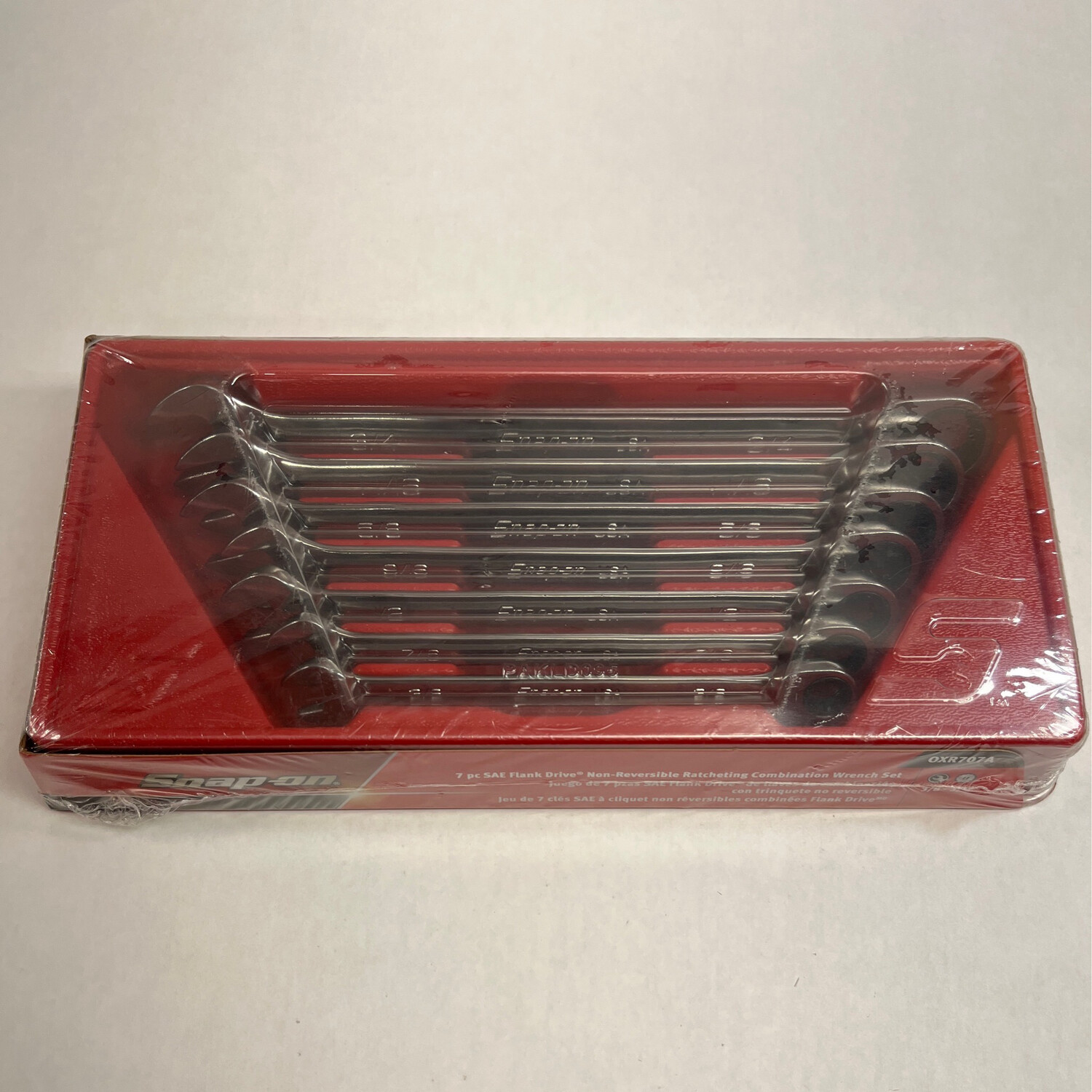 Snap On 7 Pc. 12-Point SAE Flank Drive Plus Reversible Ratcheting Combination Wrench Set (3/8-3/ ...