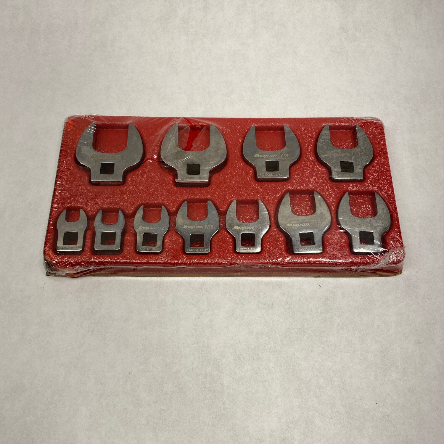 Snap On 11 pc 3/8" Drive SAE Open-End Crowfoot Wrench Set, 211FCOA ...