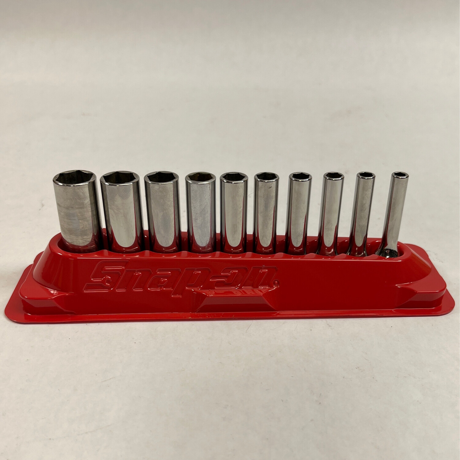 Snap On 10 Pc. 1/4" Drive 6-Point SAE Flank Drive Deep Socket Set (3/16 ...