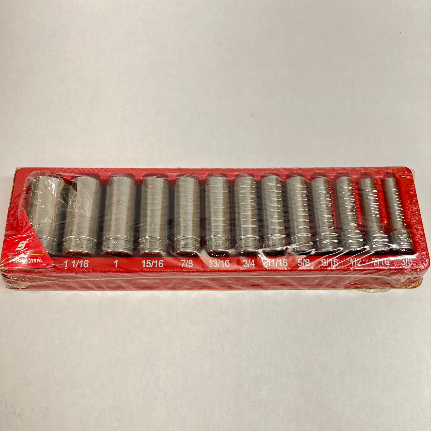 Snap On 13 Pc. 1/2" Drive 6-Point SAE Flank Drive Deep Socket Set (3/8 ...
