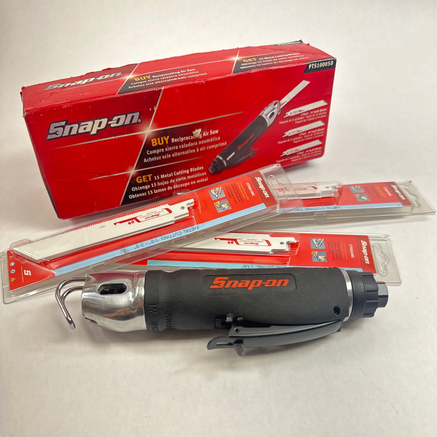 Snap On BOGO Reciprocating Air Saw & 15 Metal Cutting Blades, PTS1000SB ...