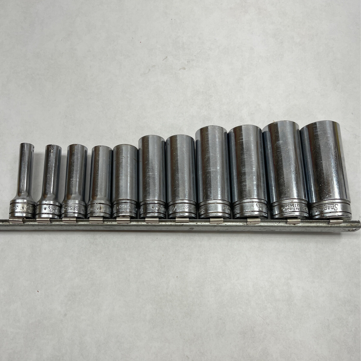 Snap On 11 Pc. 3/8" Drive 6-Point SAE Flank Drive Deep Socket Set ...