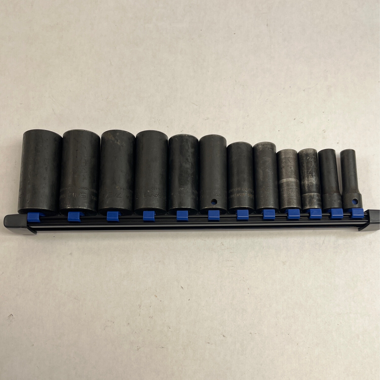 Snap On 12 Pc. 3/8" Drive 6-Point SAE Flank Drive Deep Impact Socket ...