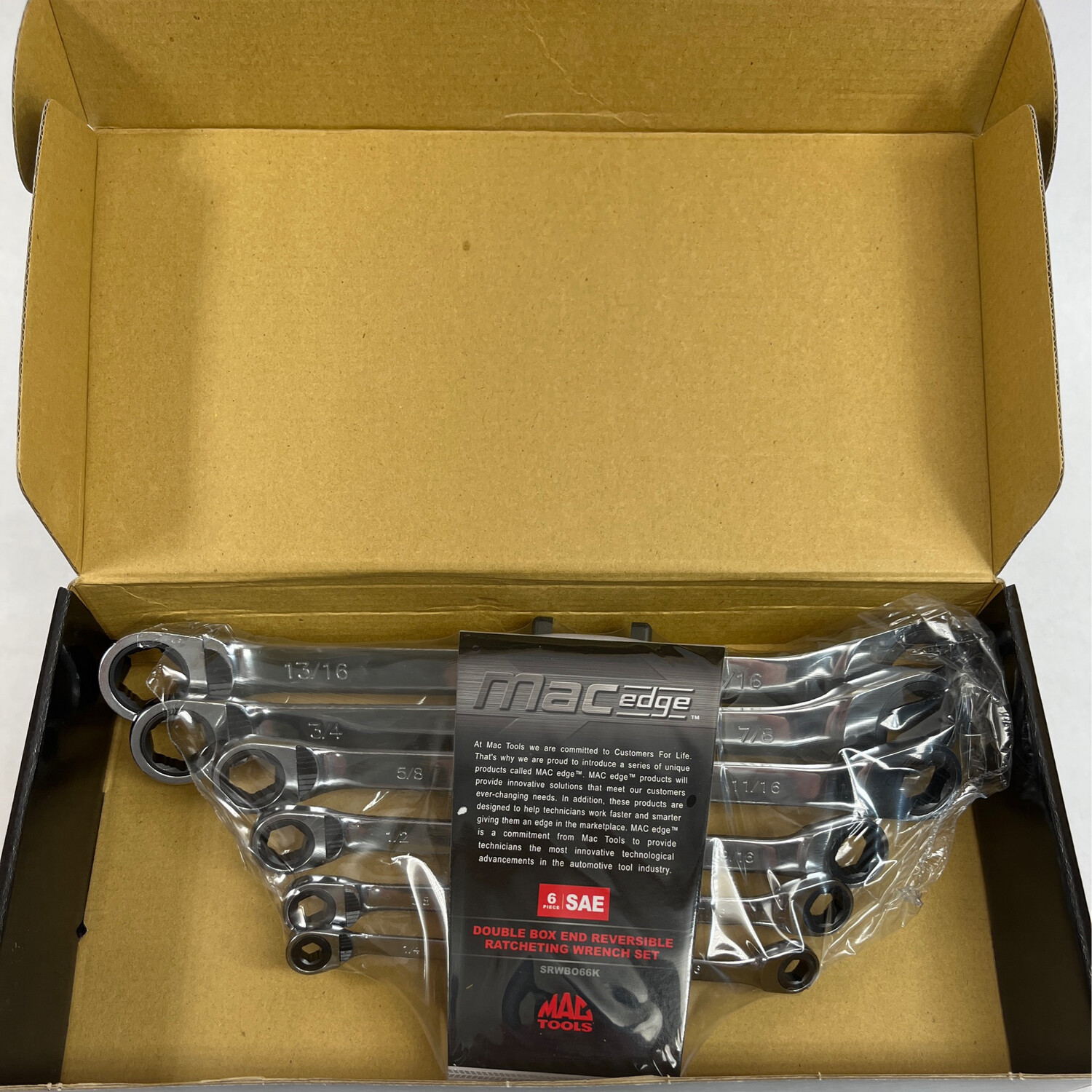 Mac Tools 6 Pc. SAE Double Box End Reservable Ratcheting Wrench Set ...