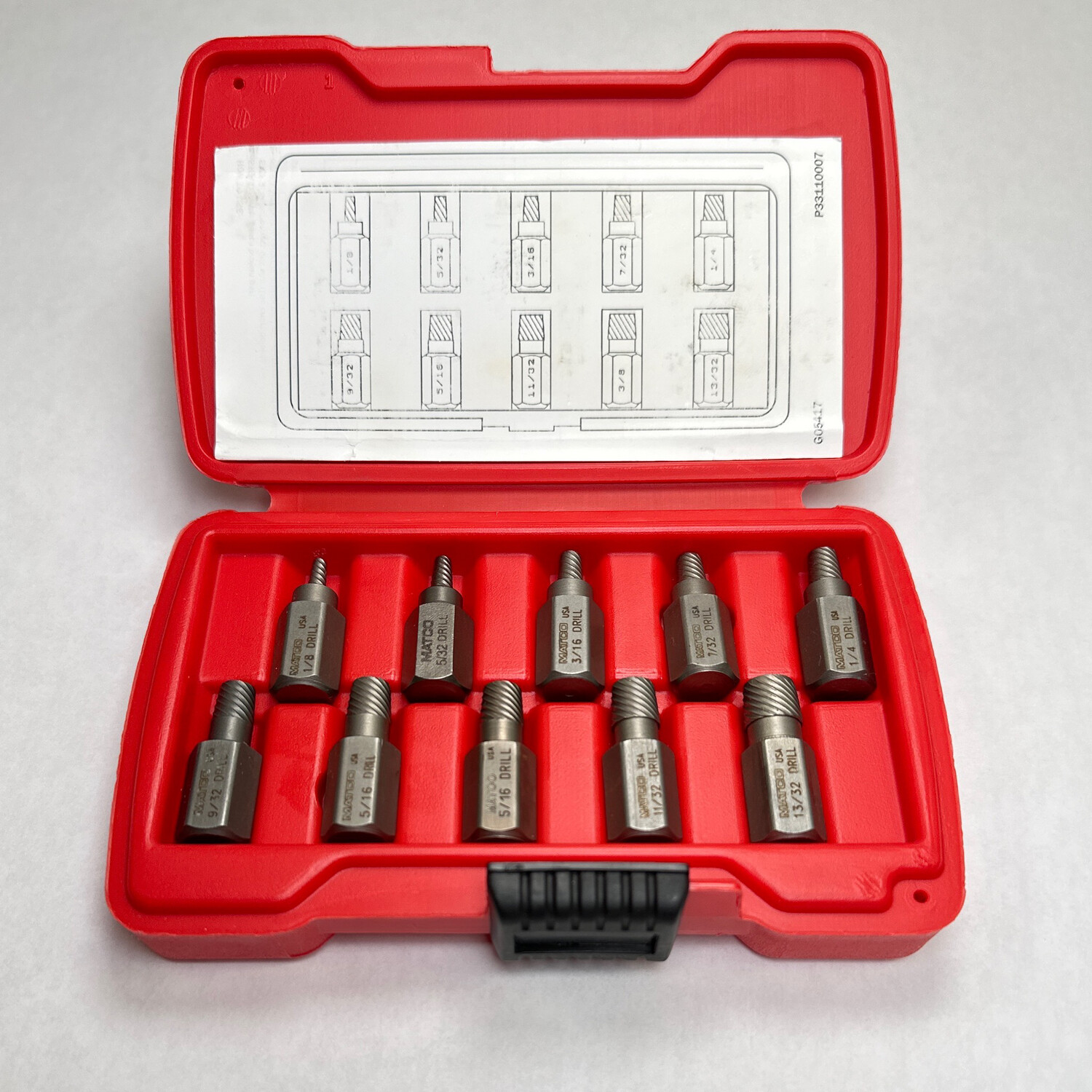Matco 10pc Hexagonal Head Multi Spline Screw Extractor Set, SEXS10 ...