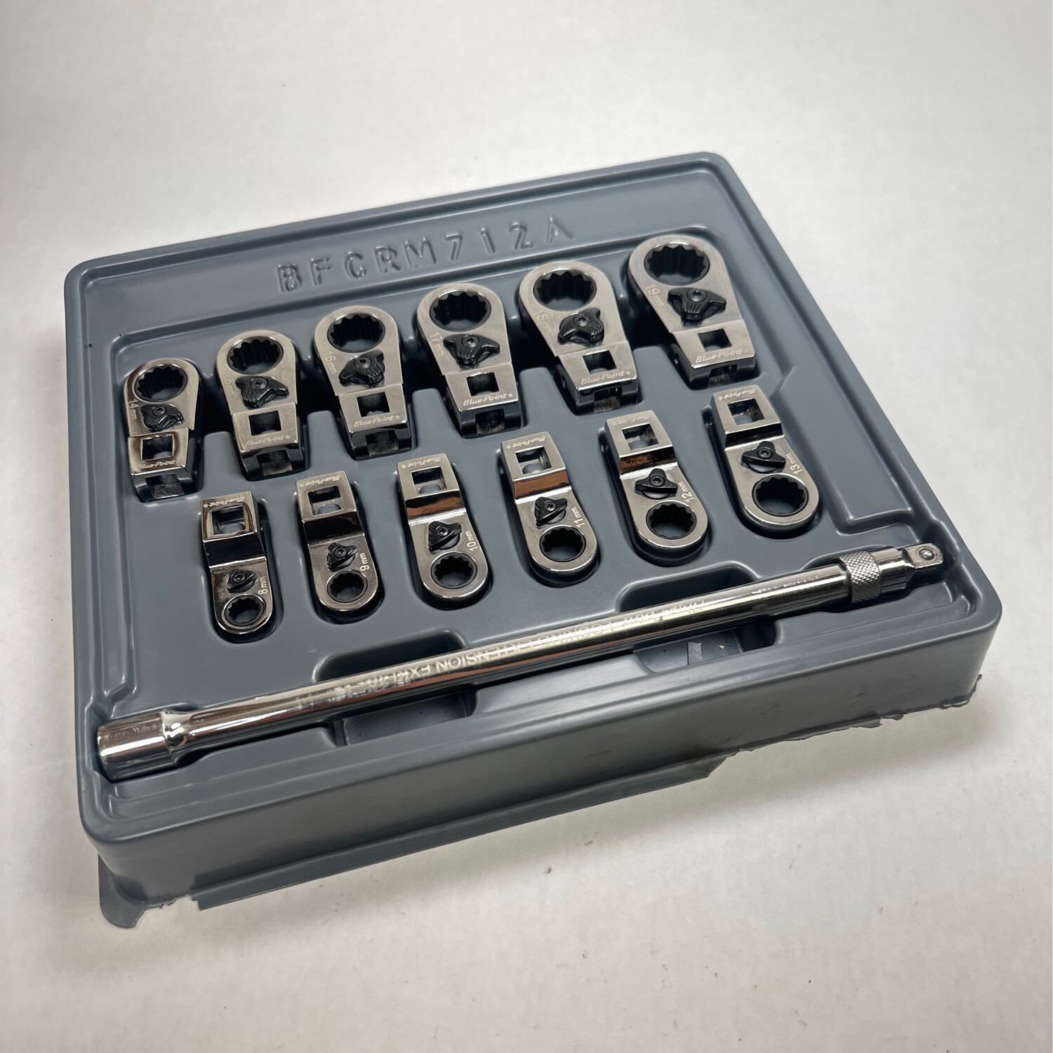 Blue Point 13 pc 3/8" Drive 12-Point Metric Ratcheting Crowfoot Wrench ...