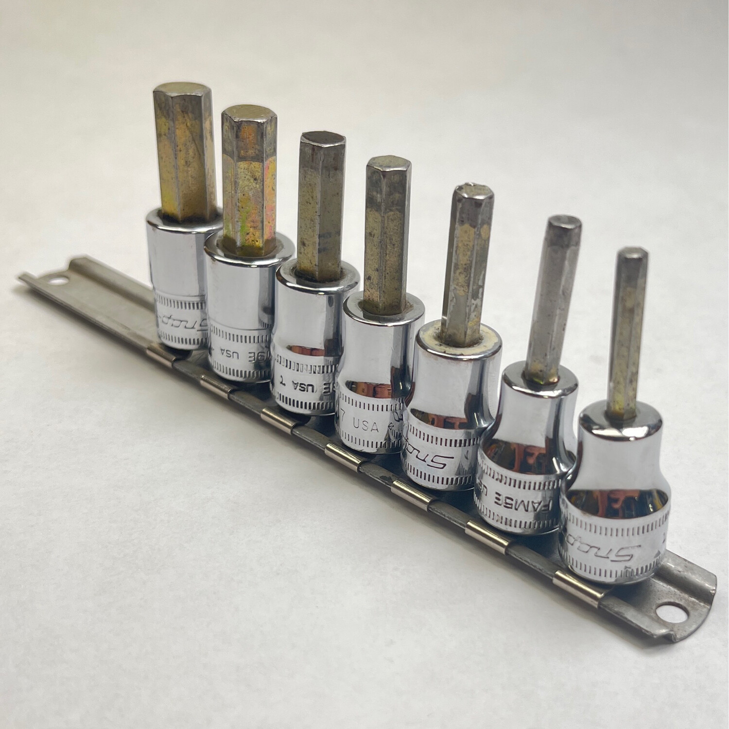 Snap On 7pc 3/8" Drive Metric Hex Bit Socket Set (4-10 mm), 207EFAMY ...