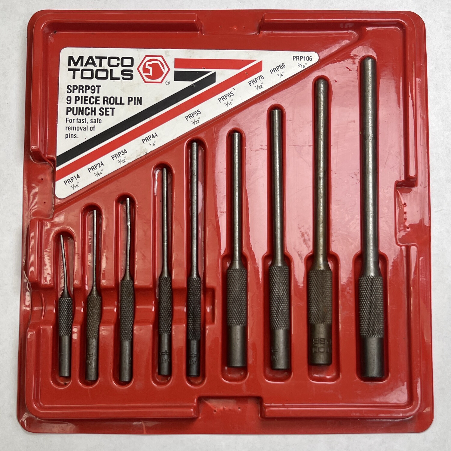 Matco Tools 9 Piece Roll Pin Punch Set, SPRP9T - Shop - Tool Swapper
