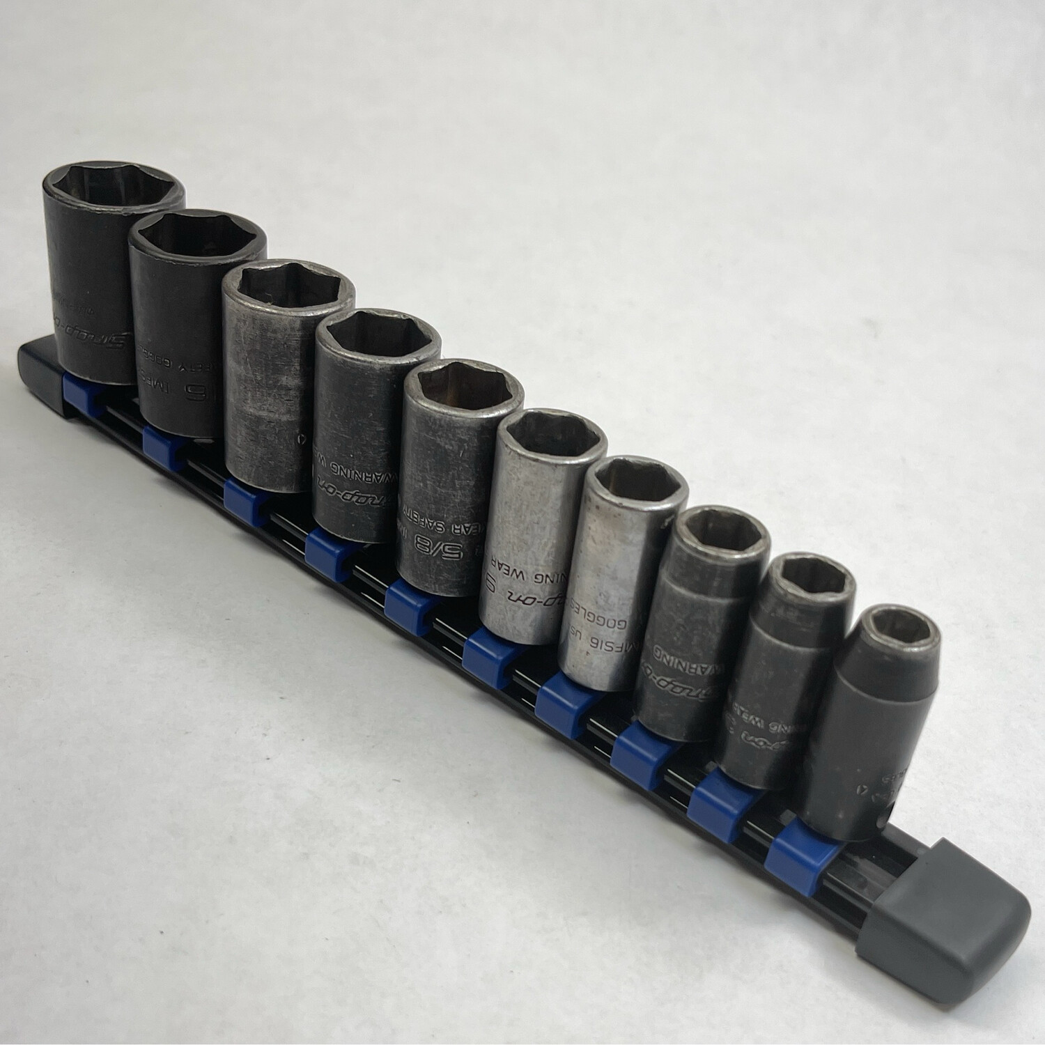 Snap On 10 pc 3/8" Drive 6-Point SAE Flank Drive Semi-Deep Impact ...