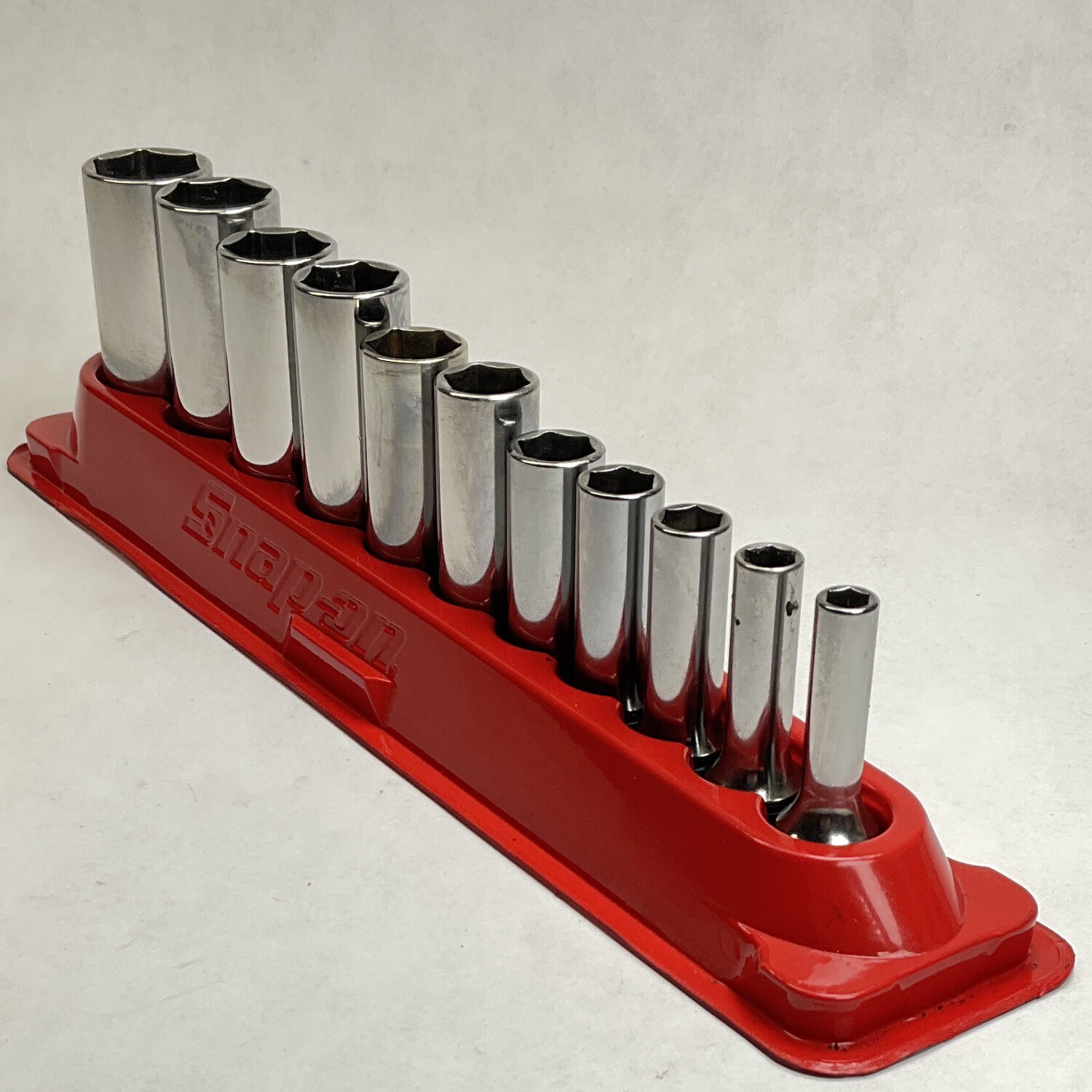 Snap On 11 pc 3/8" Drive 6-Point SAE Flank Drive Deep Socket Set (1/4-7 ...