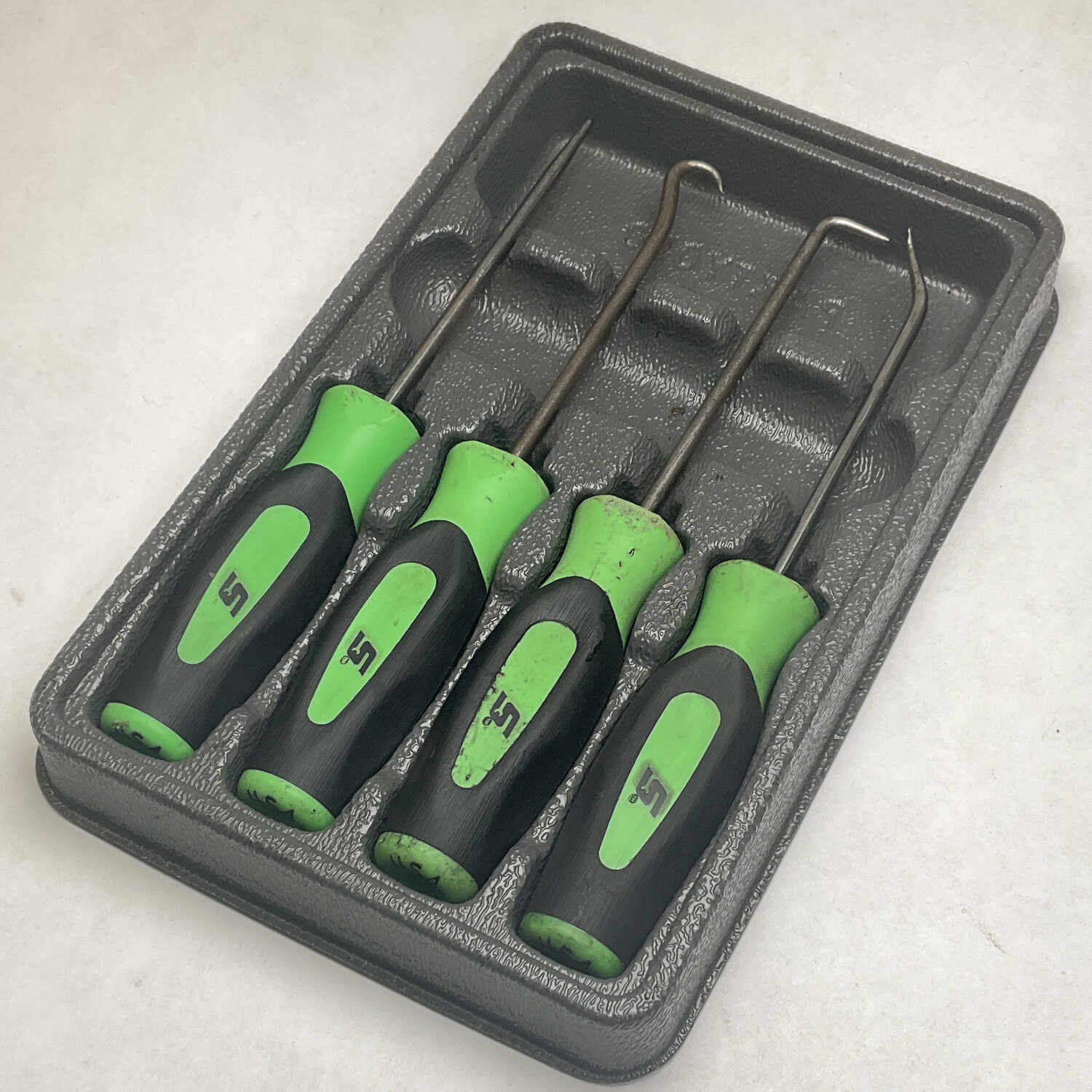 Snap On 4 pc Instinct Soft Grip Miniature Pick Set (Green), SGASA204CG ...