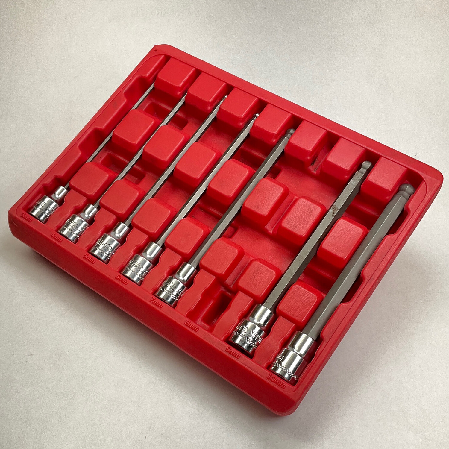 Mac Tools 7 PC 3/8" Drive Metric Long Ball-End Hex Driver Set ...