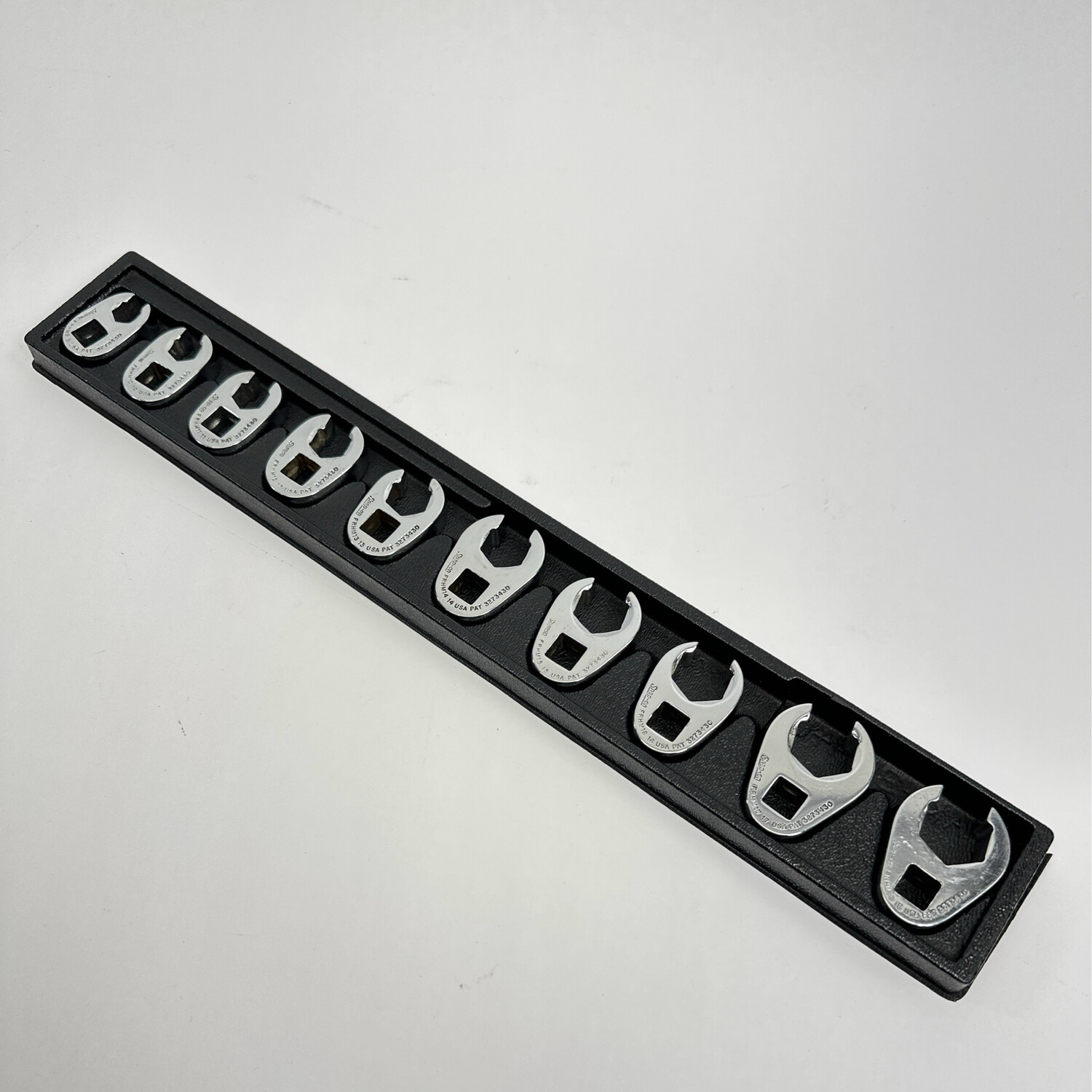 Snap On 10 pc 3/8" Drive 6-Point Metric Flare Nut Crowfoot Wrench Set ...