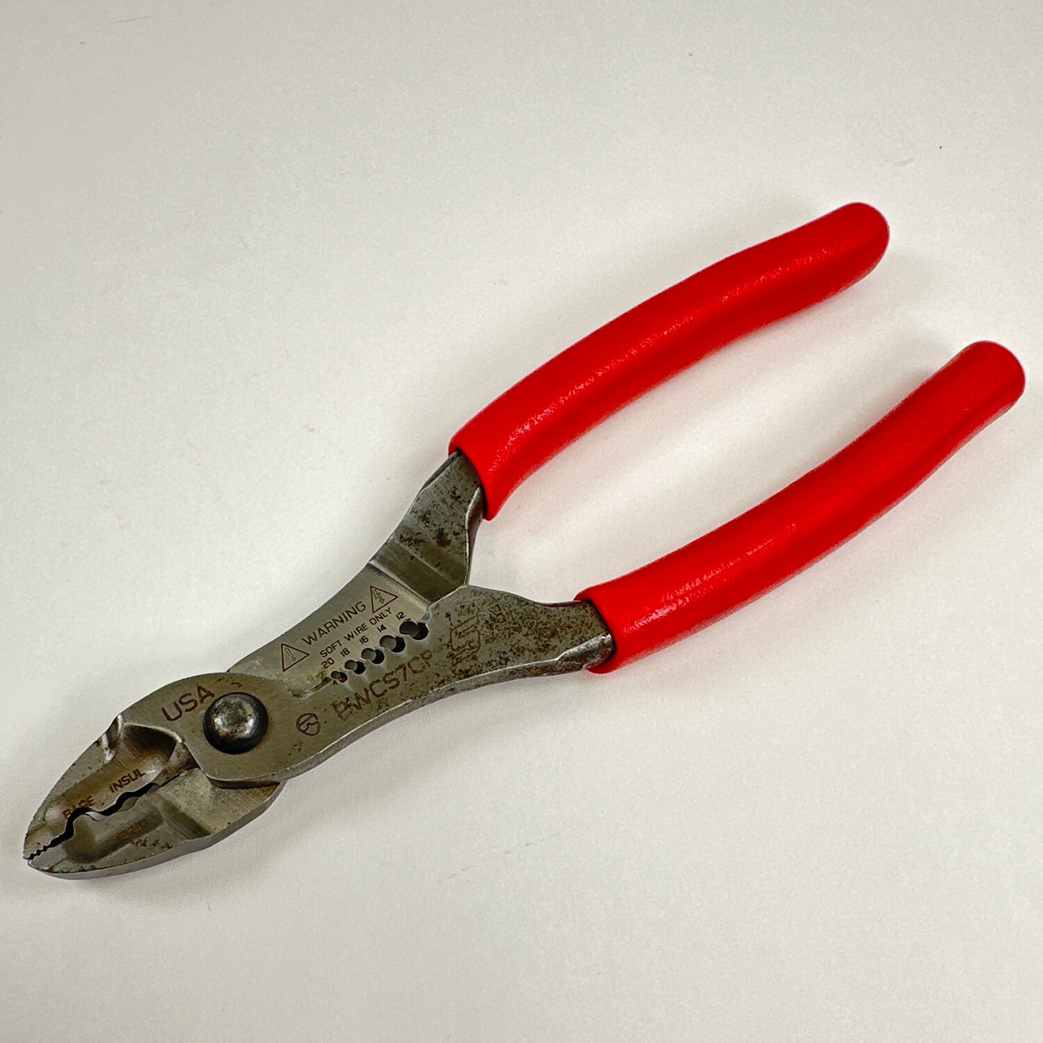 Snap On 7" Wire Stripper/ Cutter/ Crimper Red, PWCS7CP - Shop - Tool ...