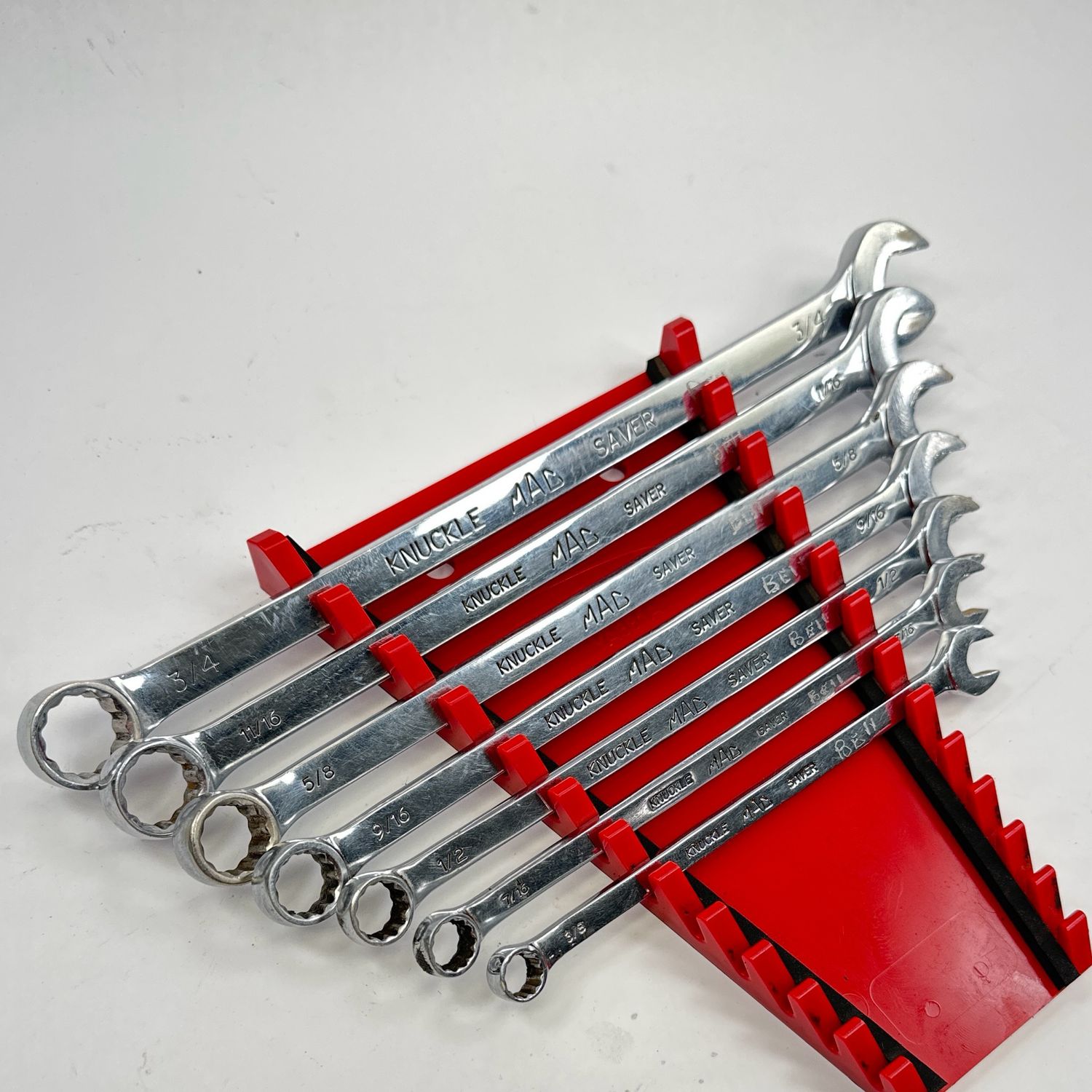 Mac Tools 7-PC. SAE Long Knuckle Saver Combination Wrench Set - 12-PT ...