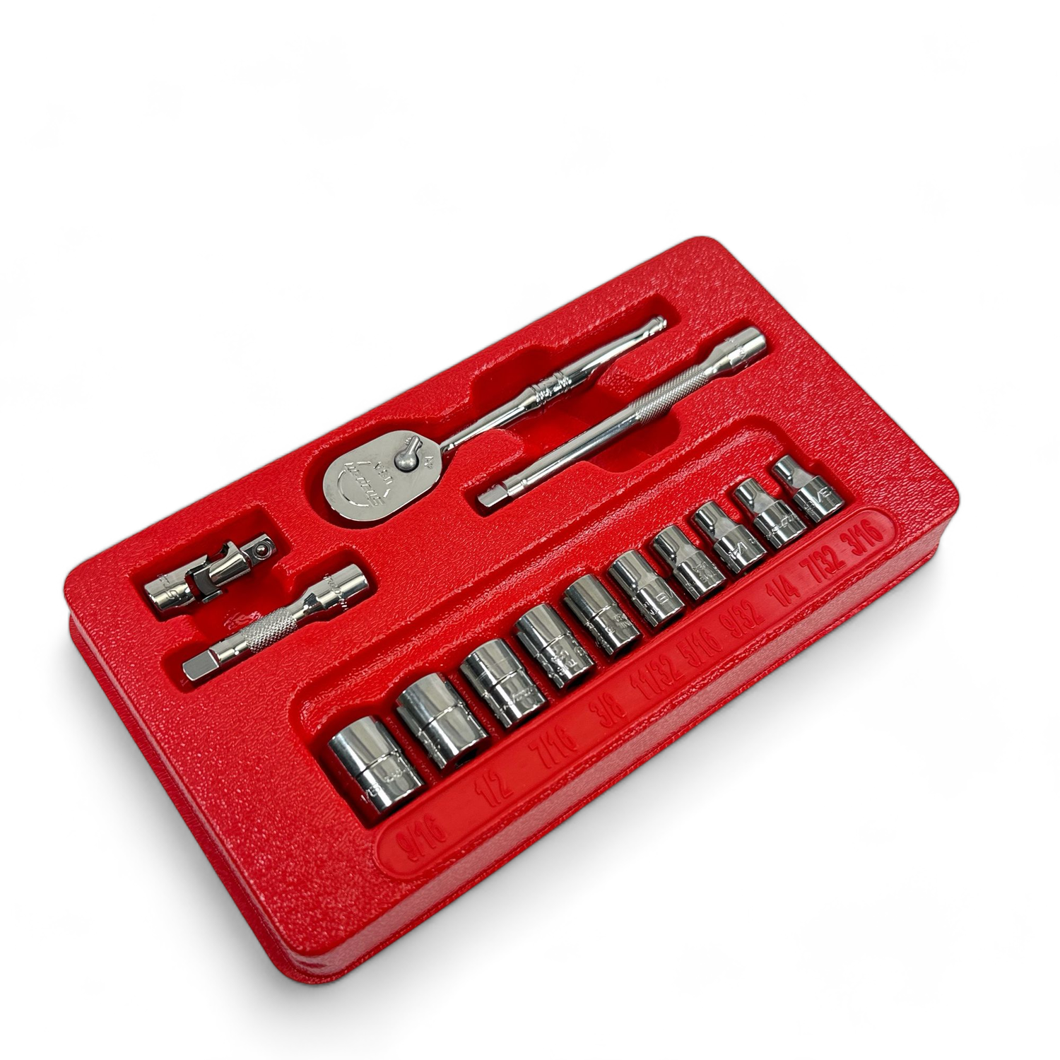 Snap On 14 pc 1/4" Drive 6-Point SAE Shallow General Service Socket Set ...