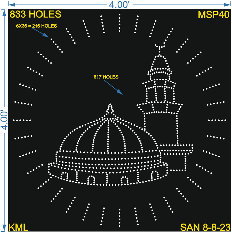 MSP40 MUSLIM PART 4X4 FEET 833 HOLES