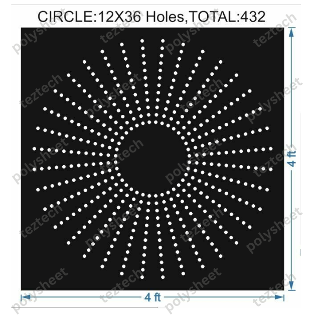 CRC24 4X4 FEET 12X36 HOLES CIRCLE POLYSHEET