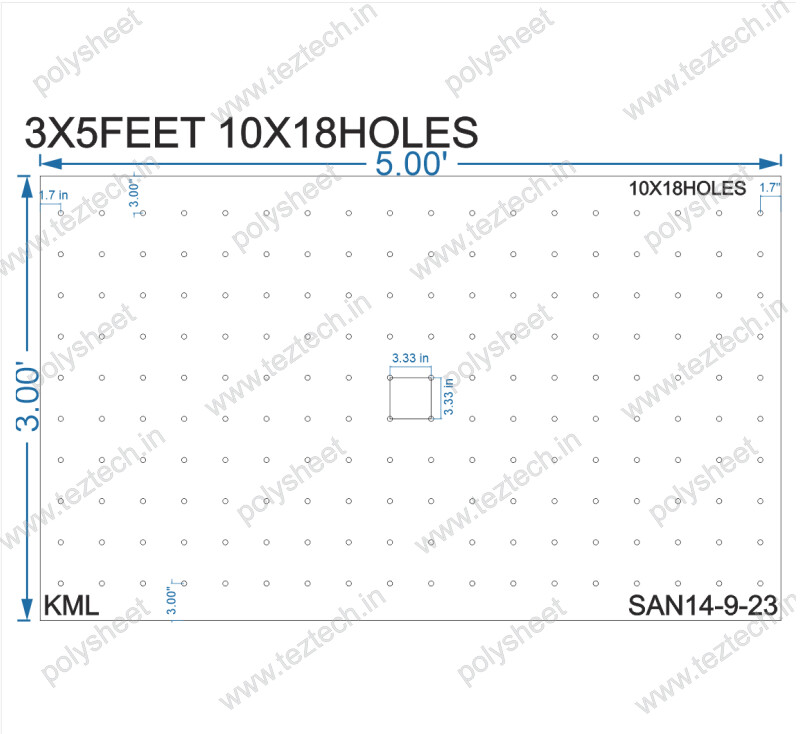 SCR- 3X5F- 10X18H SCREEN 3X5 FEET 10X18 = 180HOLES