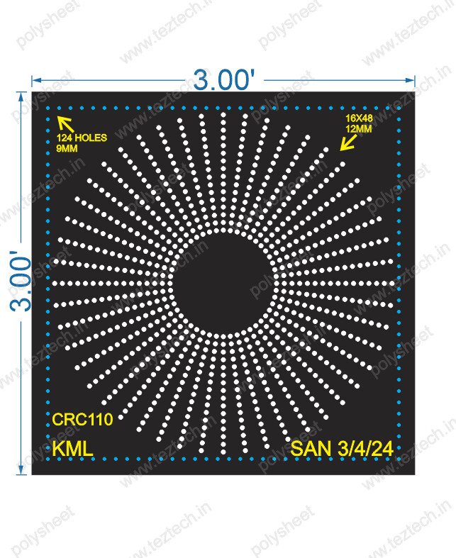 CRC110 3X3 FEET 16X48 HOLES CIRCLE POLYSHEET