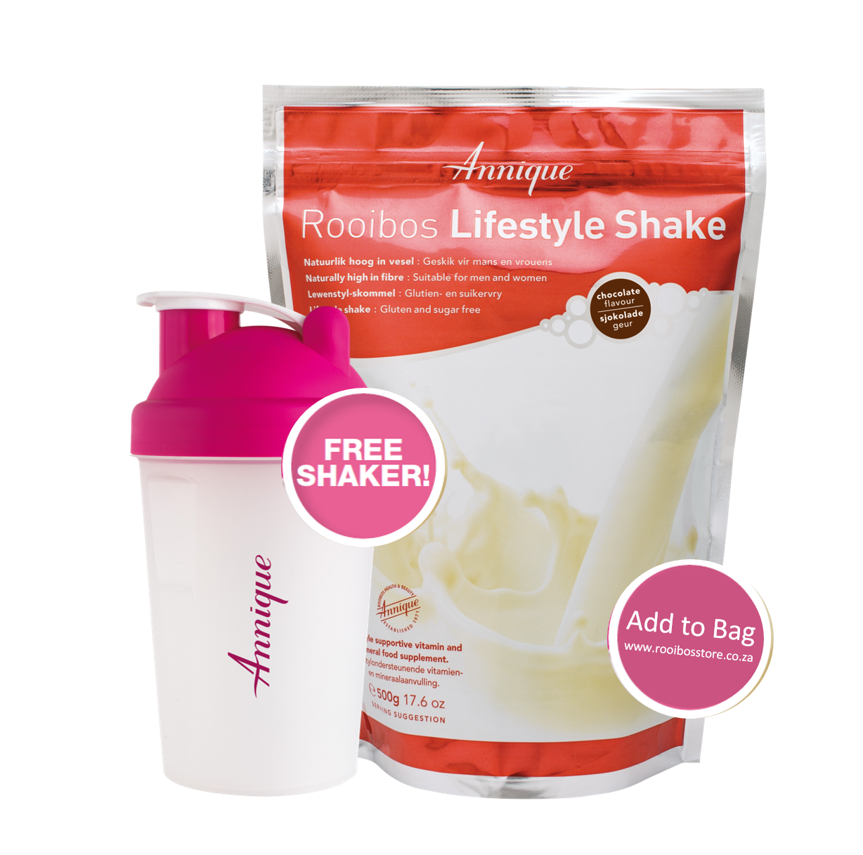 Annique Chocolate Lifestyle Shake 500g with FREE Annique Branded Shaker ...