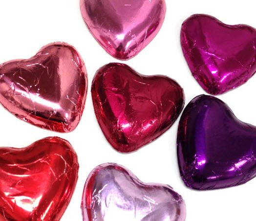 Foil-Wrapped Milk Chocolate Hearts