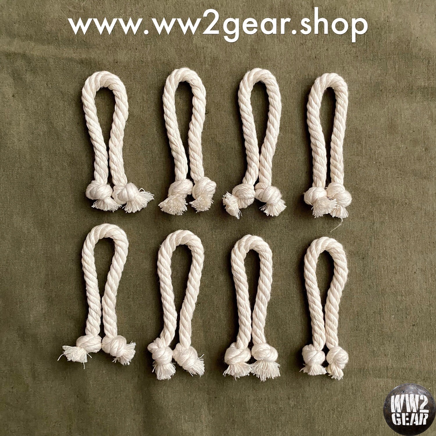 WW2 US Army Tent Peg Ropes x8 (Reproduction)