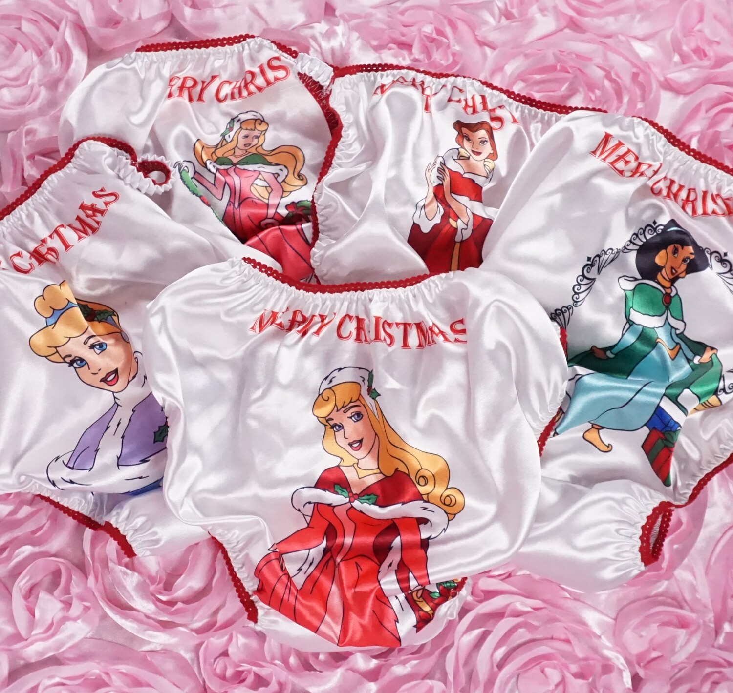 Rare Classic All Princess Christmas Collection Shiny Satin String