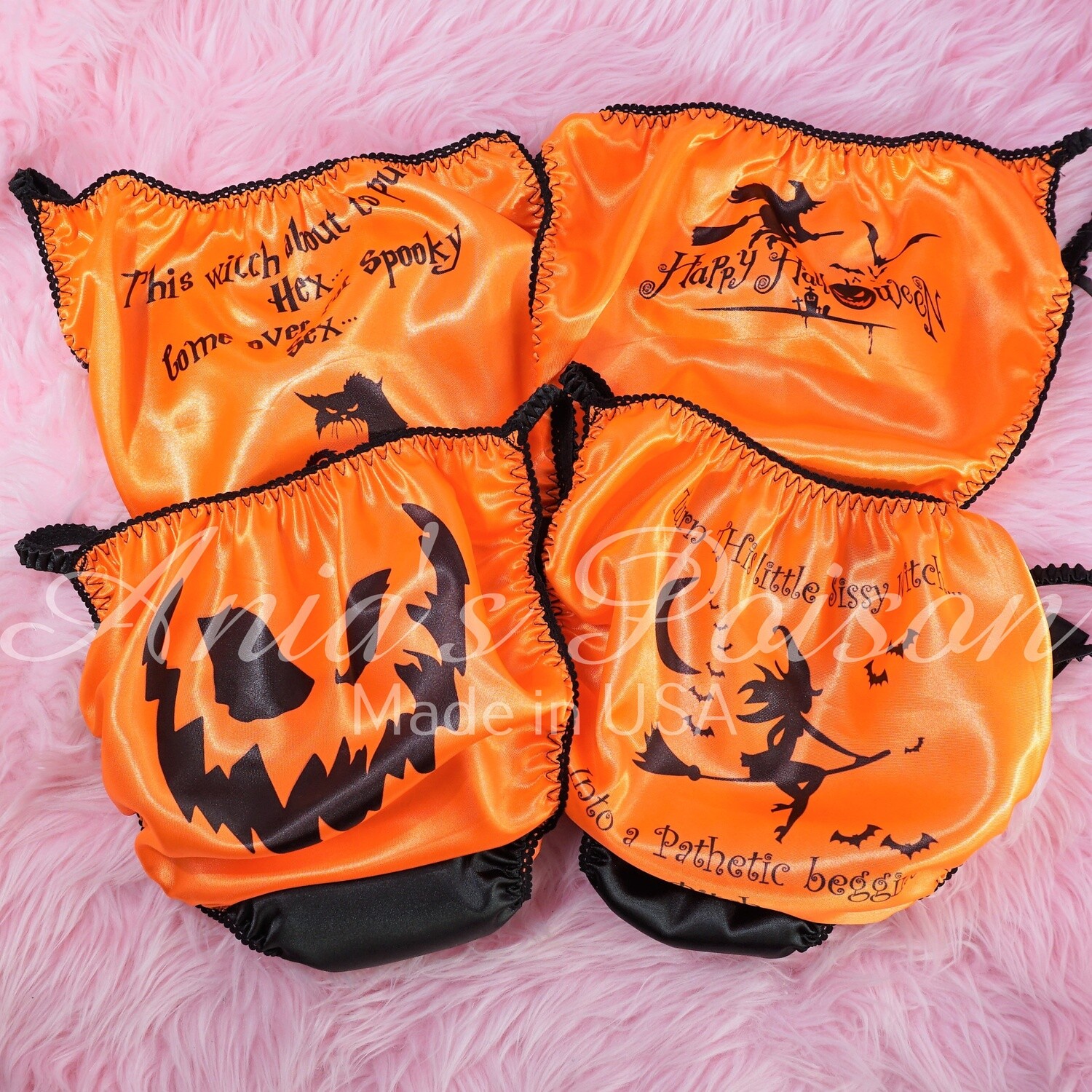 Ania’s Poison HALLOWEEN Panties Jack-o-lantern face, spooky cat, Sissy ...