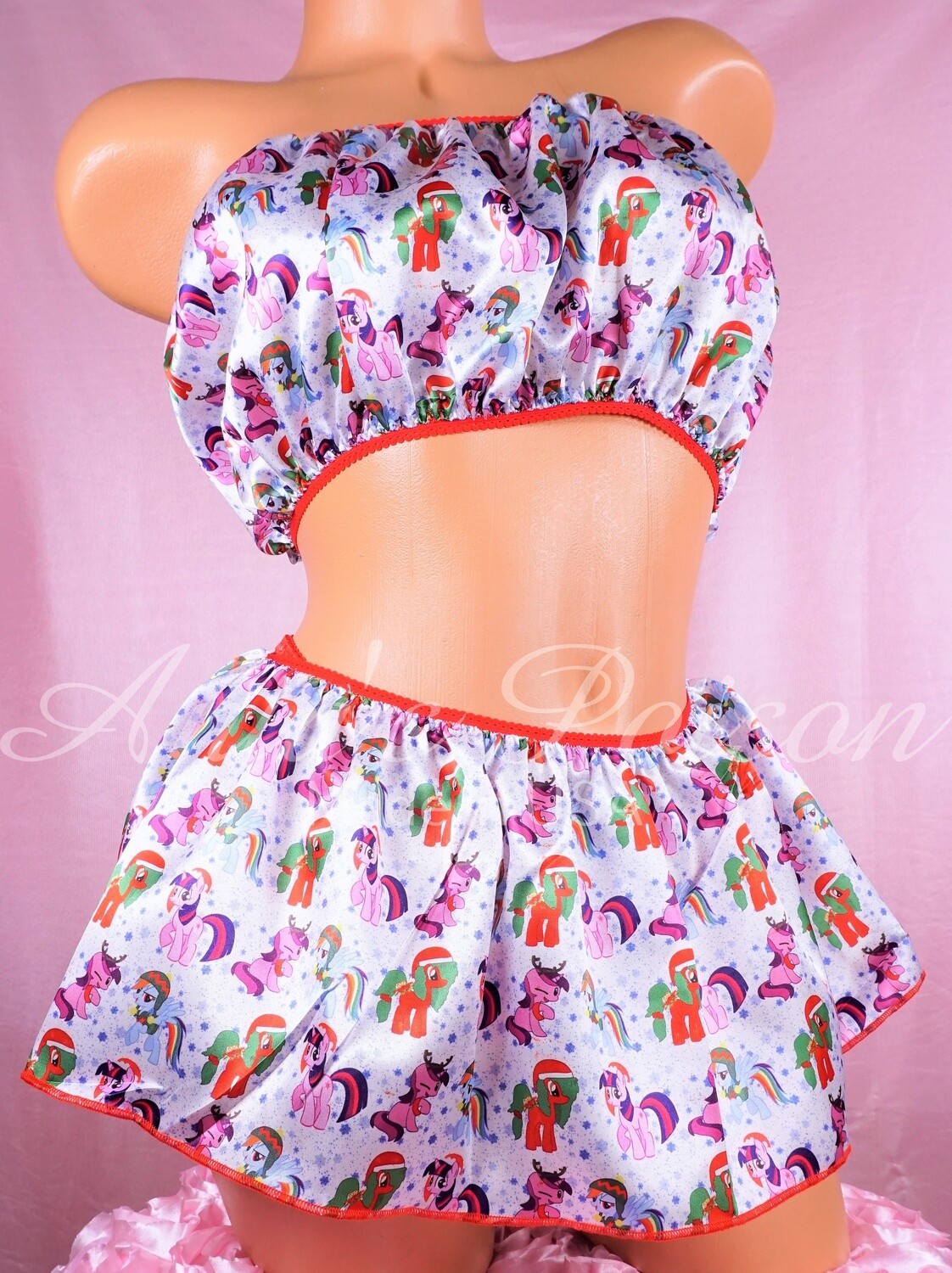 Christmas Ania’s Poison Sissy men’s SATIN wetlook Christmas Ponies ...