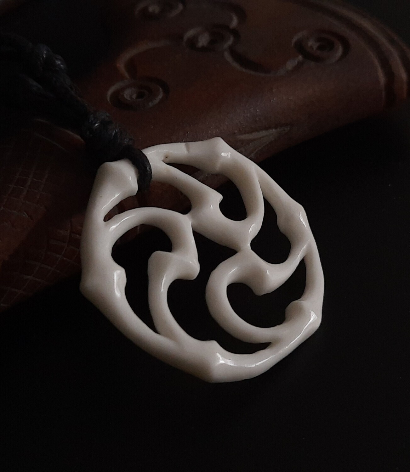 Historical Celtic Triskelion Bone Pendant (6 raven heads), Celtic Pagan ...