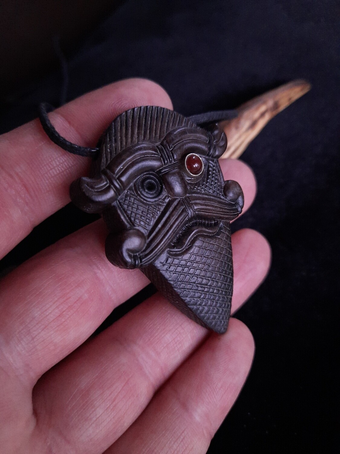 Fine Germanic God Odin / Bindrune of Courage Amulet, Hand Carved, Moose ...