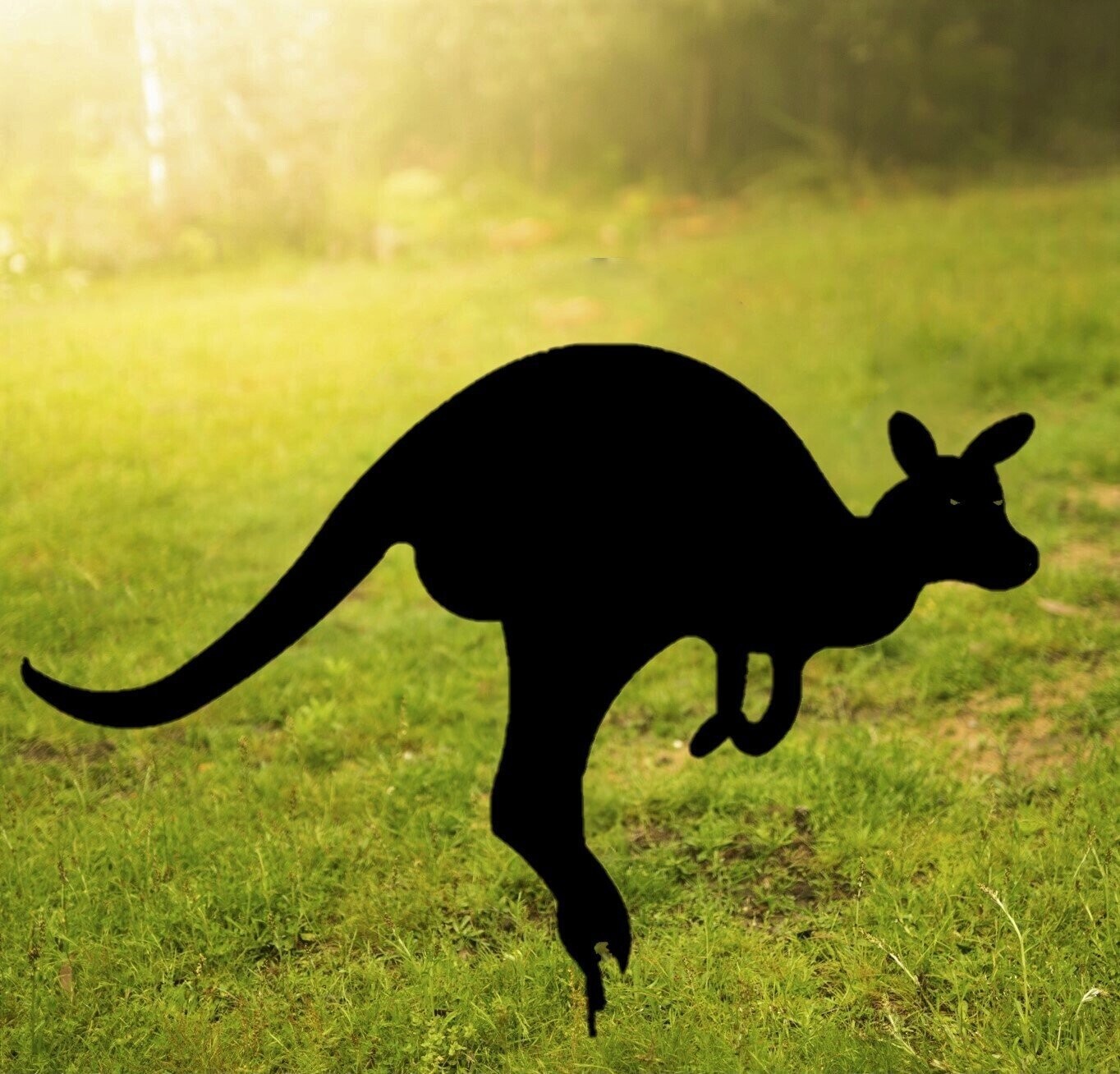 Leaping Kangaroo Corten Steel Garden Silhouette Sculpture