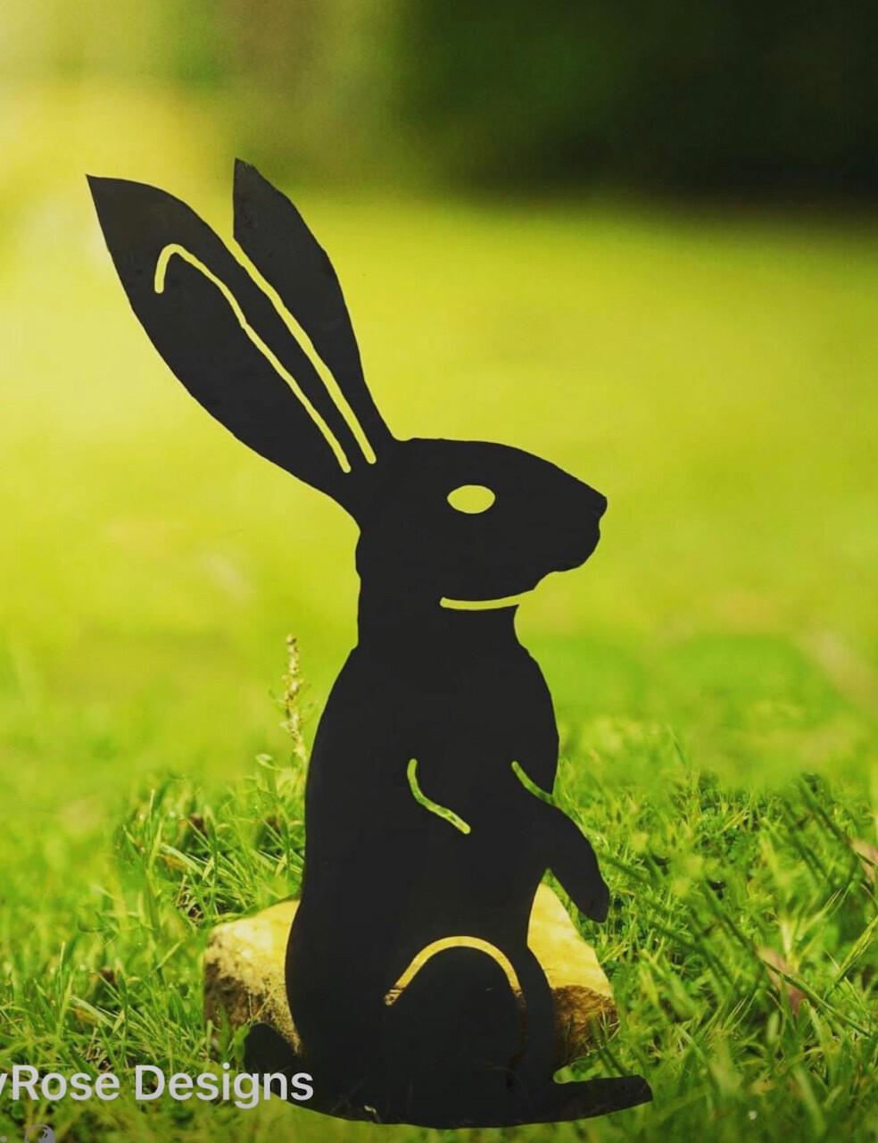 Hare Designs Metal Silhouette Sculpture - Corten Steel Garden Art Ornament