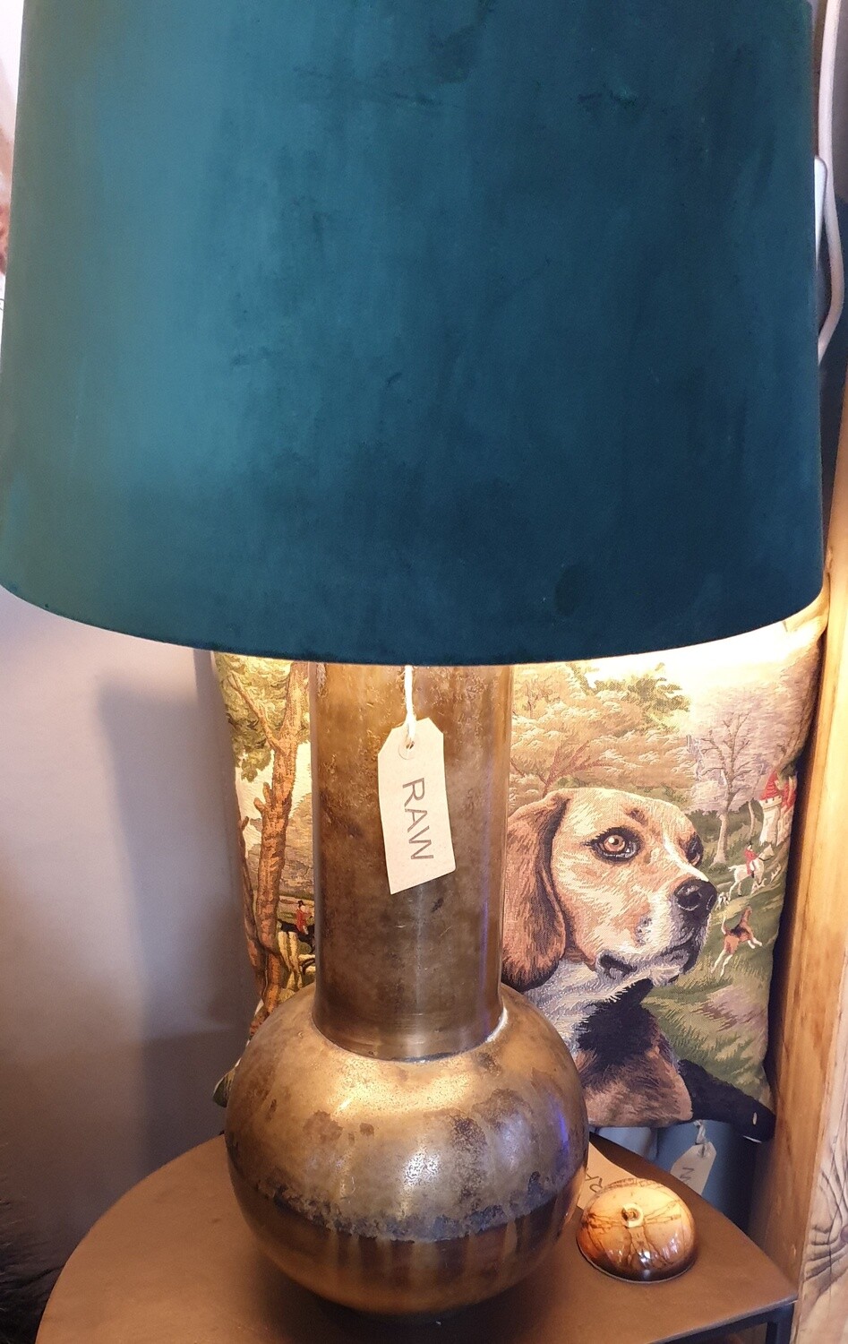 Tara Lamp base including Green Velvet Shade