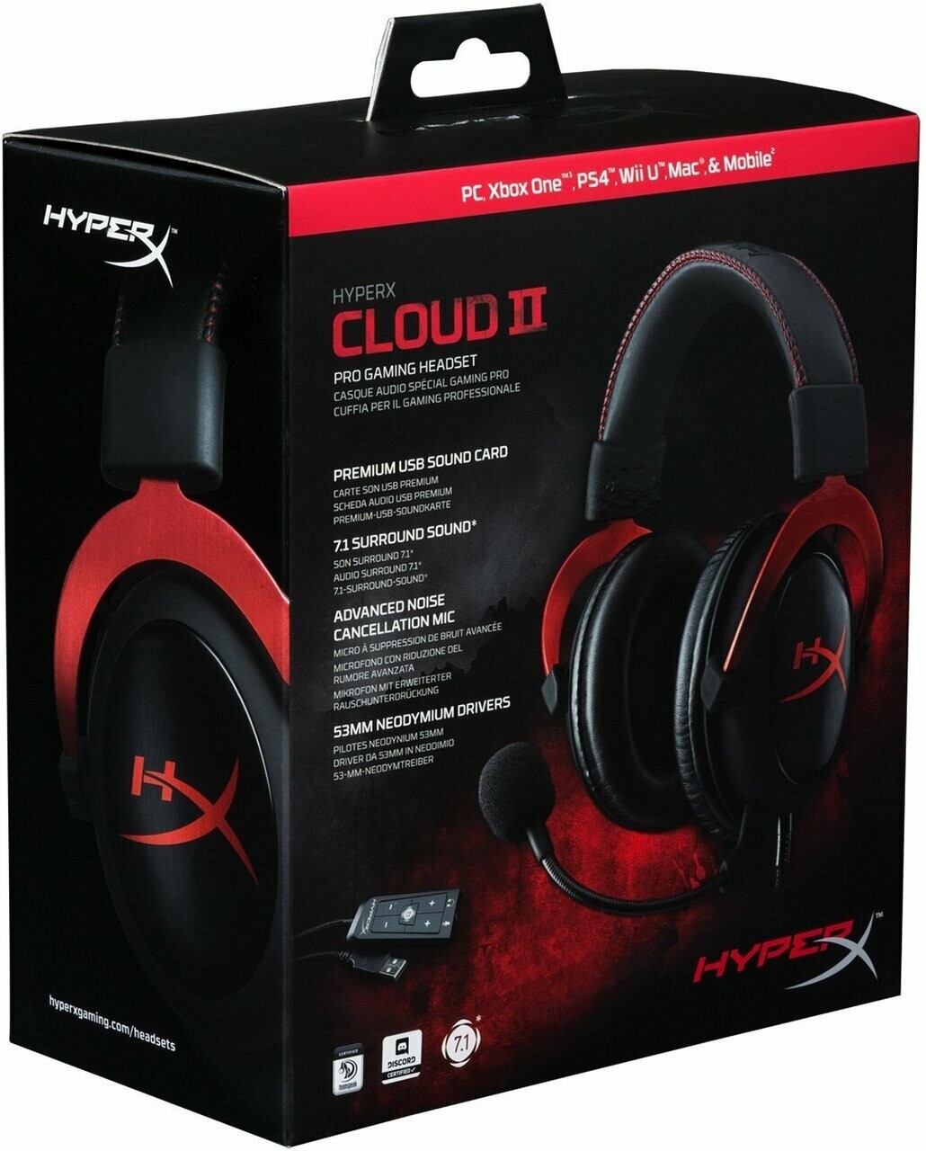 HyperX Cloud II Gaming Headset - 7.1 Surround Sound - Memory Foam Ear ...