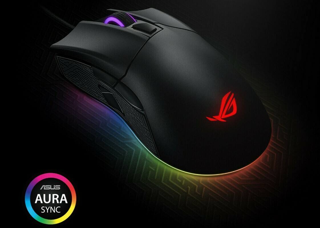 ASUS ROG Gladius II Aura Sync USB Wired Optical Ergonomic Gaming Mouse ...