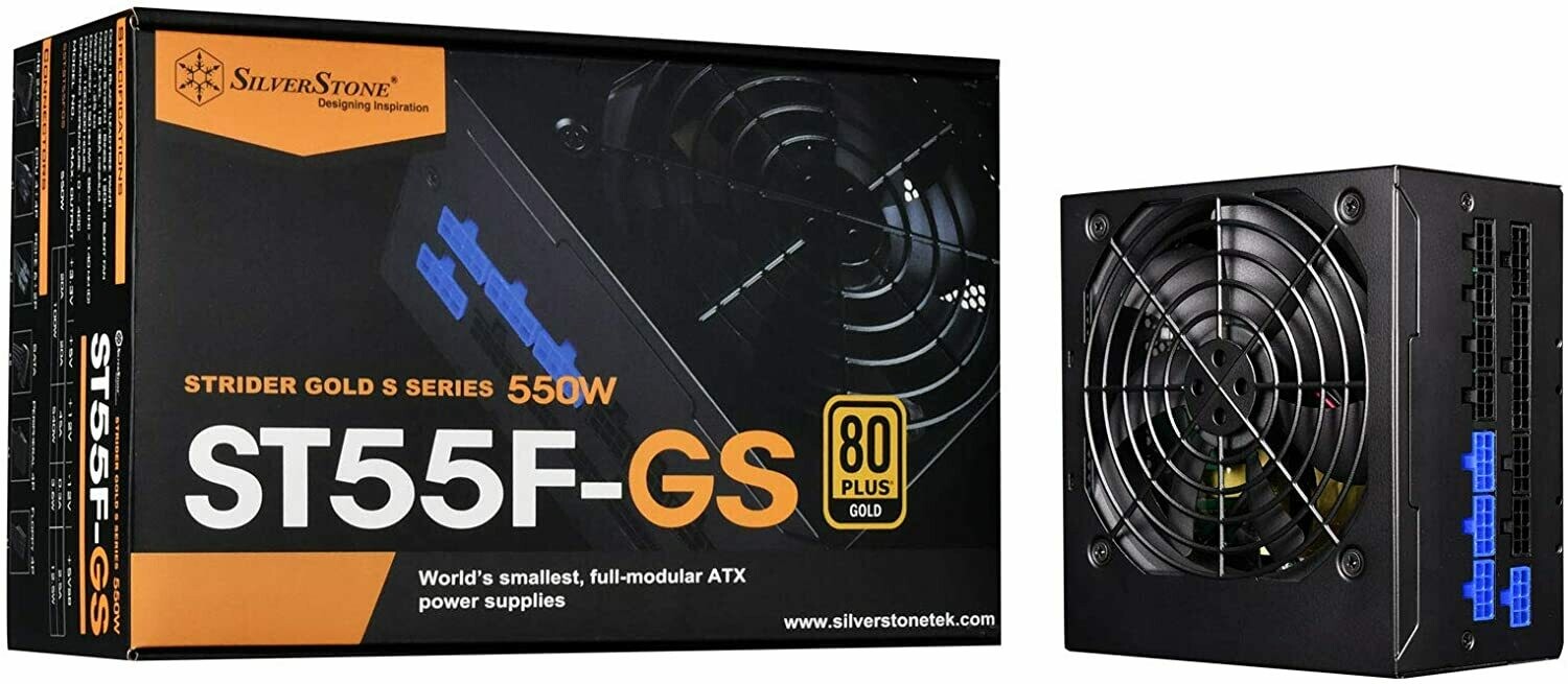 SilverStone 550W Fully Modular with 80 Plus Gold & 140mm Design Power ...
