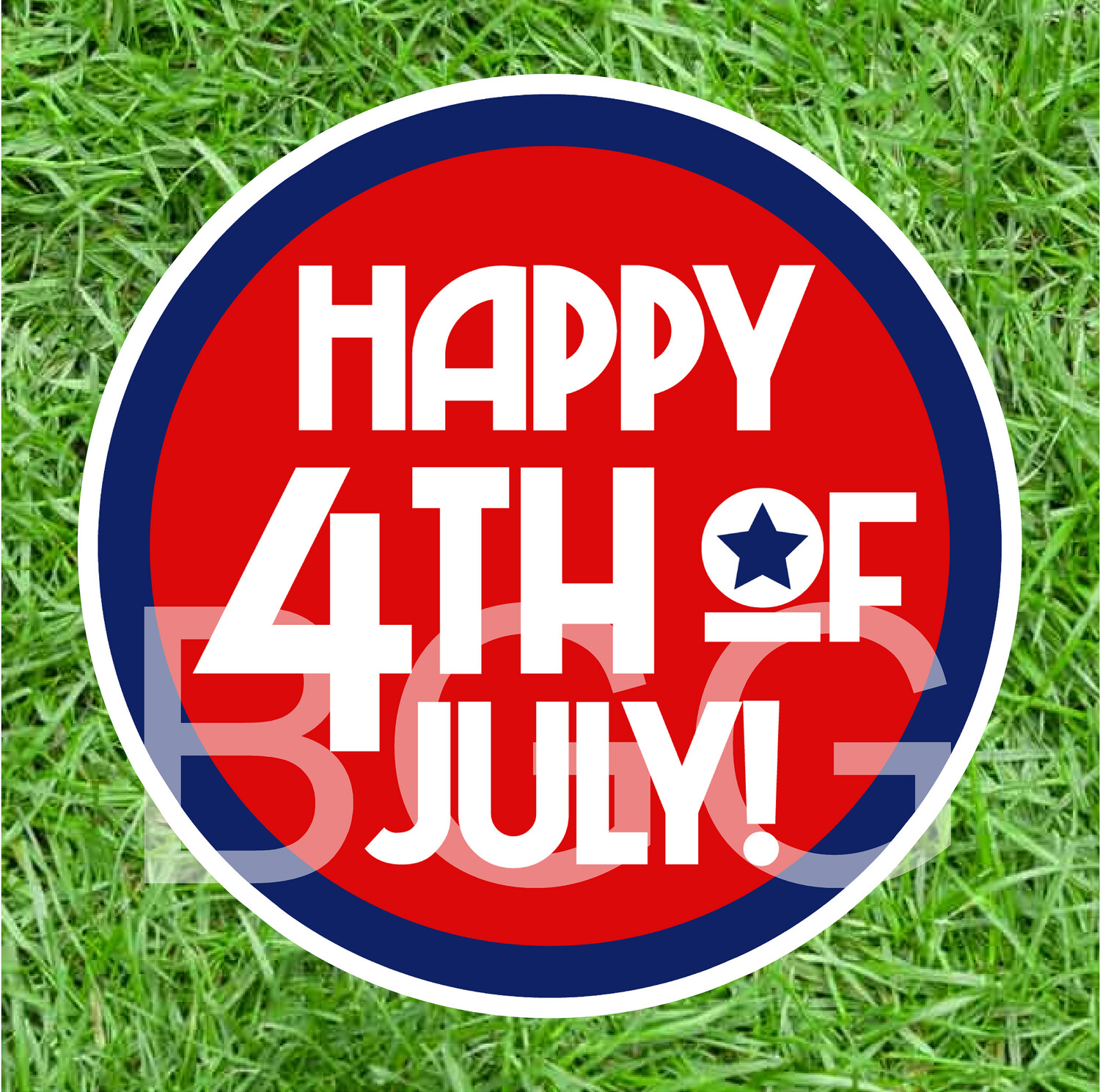 Happy 4th Circle Red with Navy Circle - Store - Bluegrass Greetings & Co.