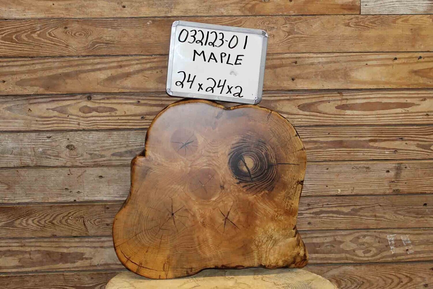 Live Edge Maple Cross Cut w/ Epoxy & Lacquer