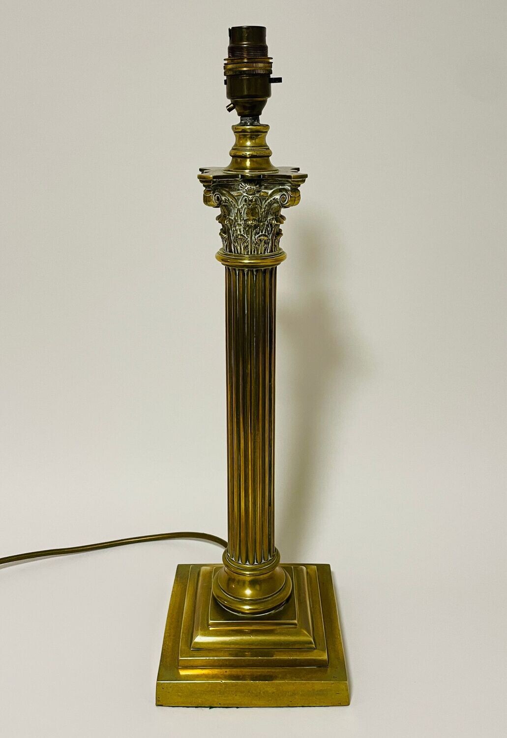 Antique Brass Corinthian Column Table Lamp